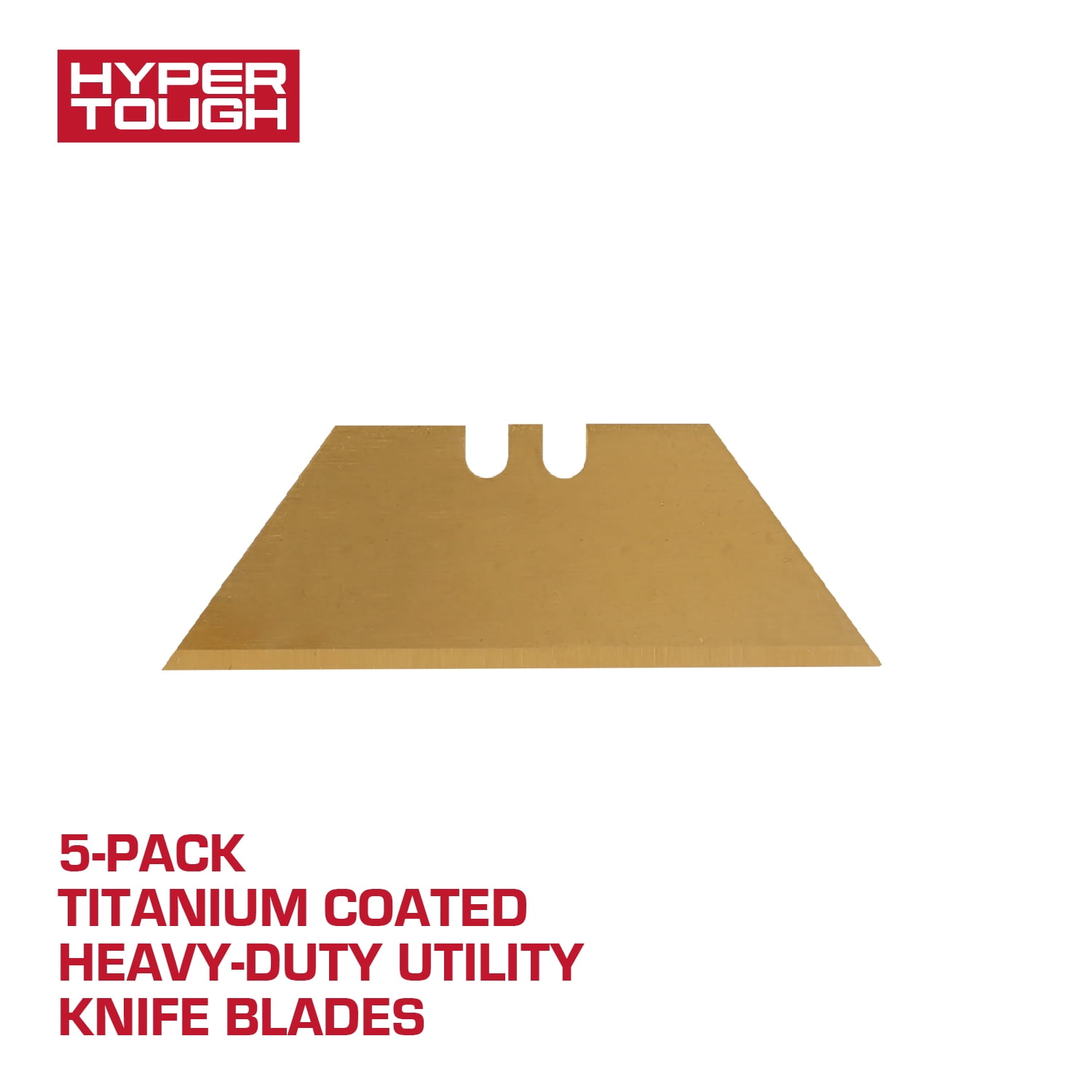 Hyper Tough Titanium Coated Heavy-Duty Utility Knife Blades, 5 Pack ...