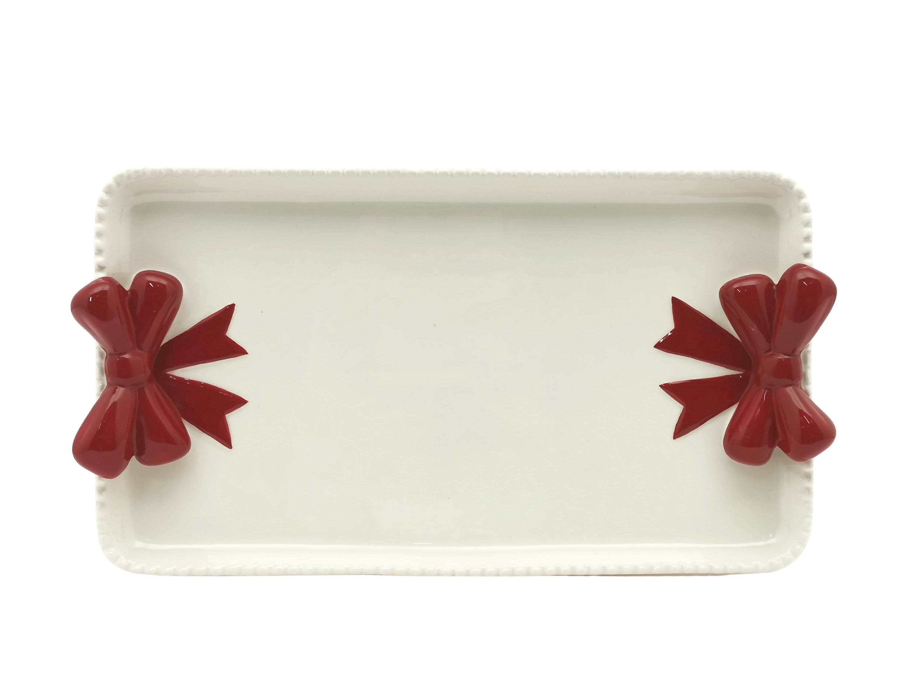 Holiday Time Bow Ceramic Tray - Walmart.com