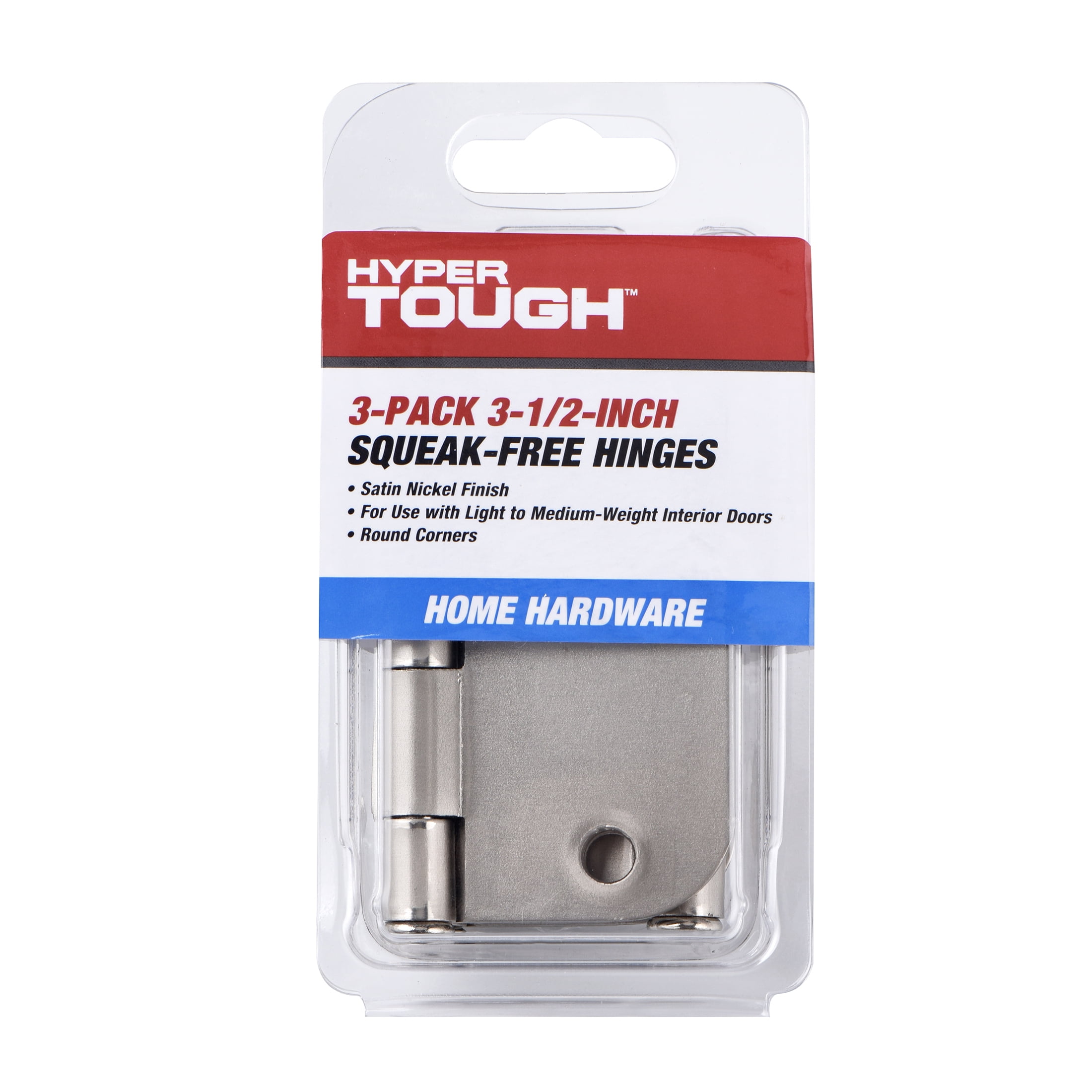 Hyper Tough 3-1/2 in. x 5/8 in. Satin Nickel Squeak-Free Door Hinge, 3 ...
