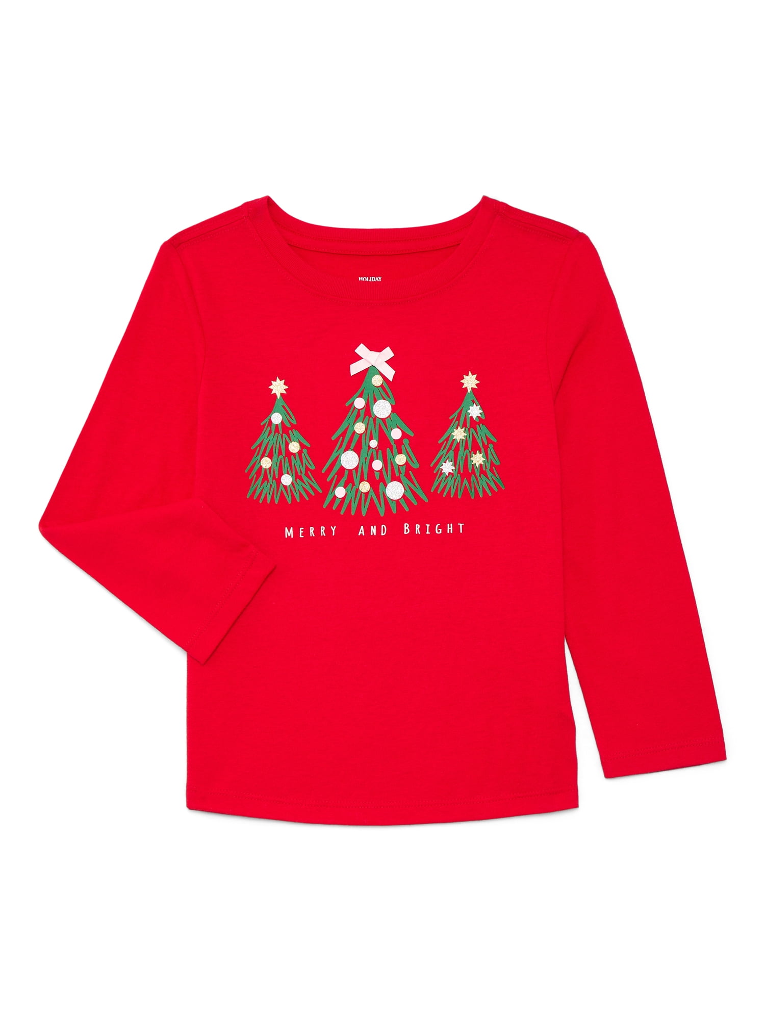 Holiday Time Toddler Boys or Girls Christmas Tee with Long Sleeves ...