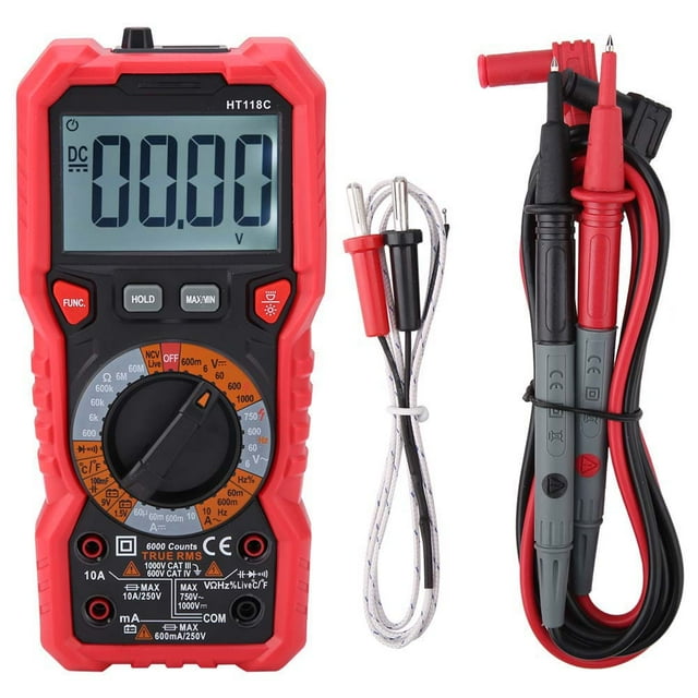 HT118C Handheld Digital Multimeter AC/DC Volt Amp Ohm Capacitance Hz ...