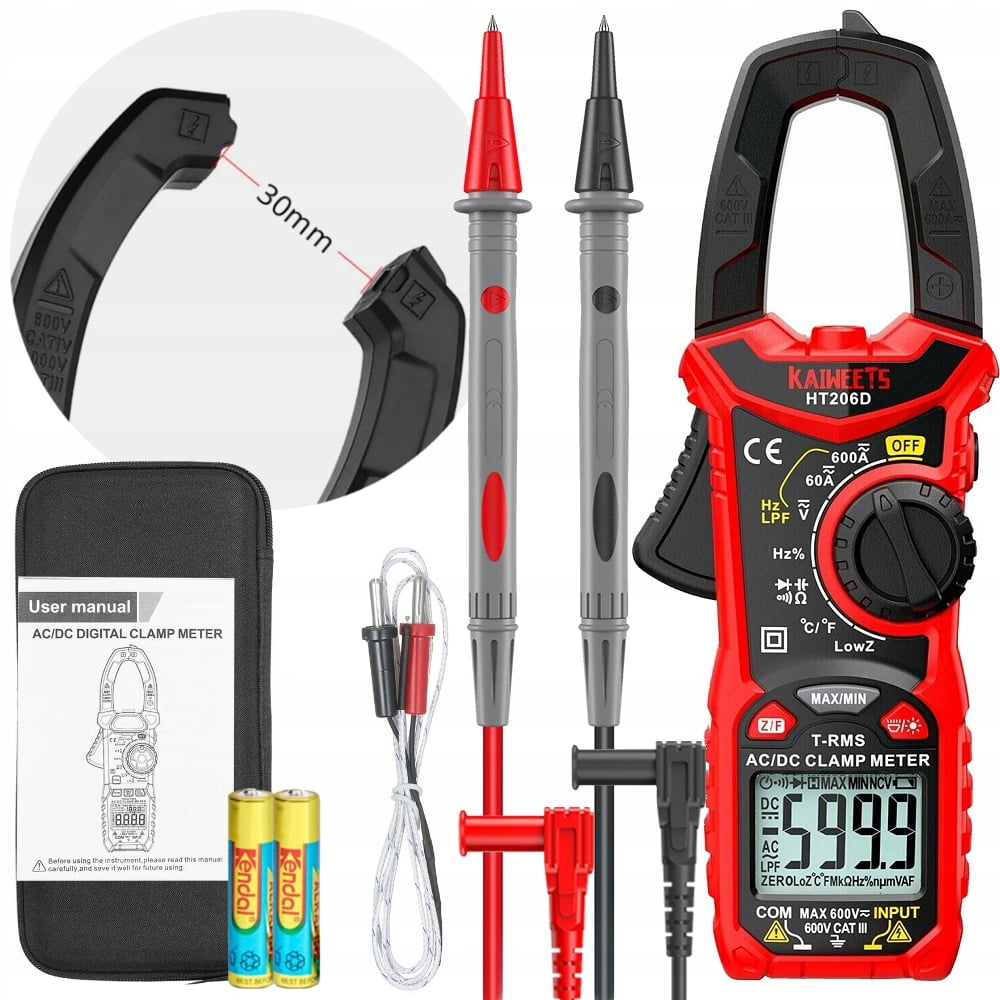 HT206D High Precision Digital Clamp Meter with Anti-Burn Protection ...