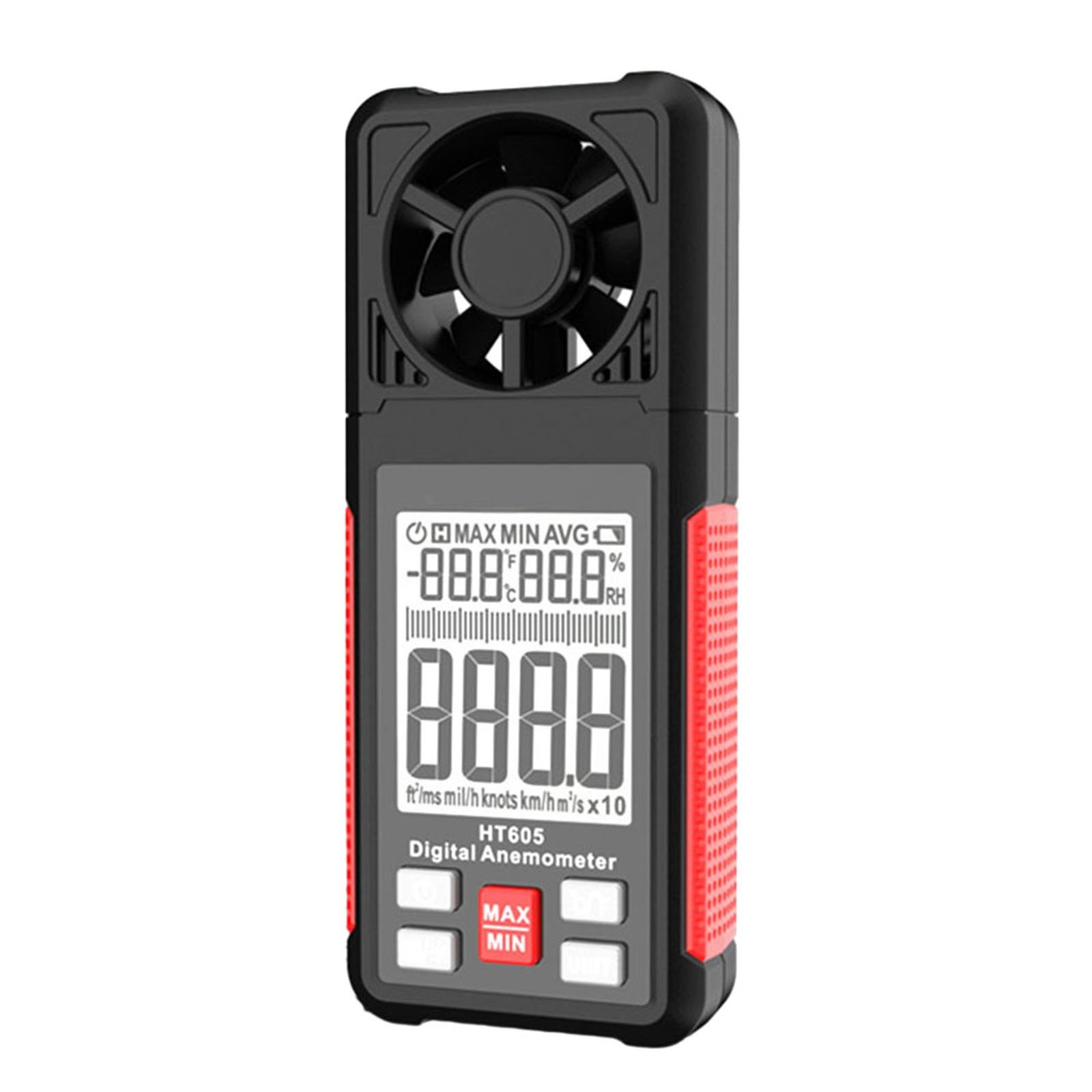 HT605 Digital Anemometer Handheld Wind Speed Temperature Tester ...