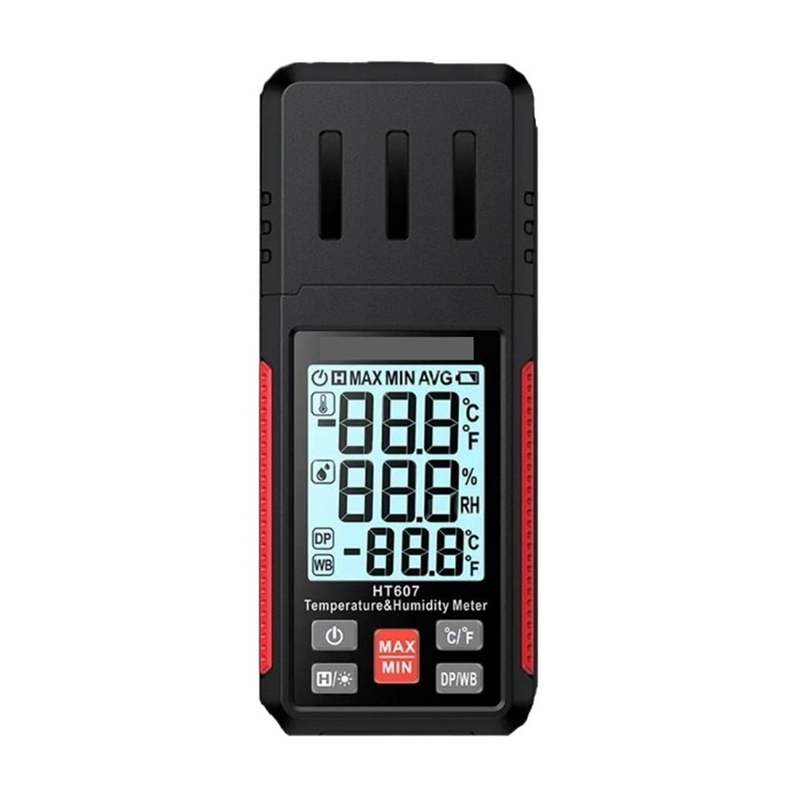 HT607 Digital Temperature Humidity Meter, High Precision Digital Hygrometer With Ambient Dew ...
