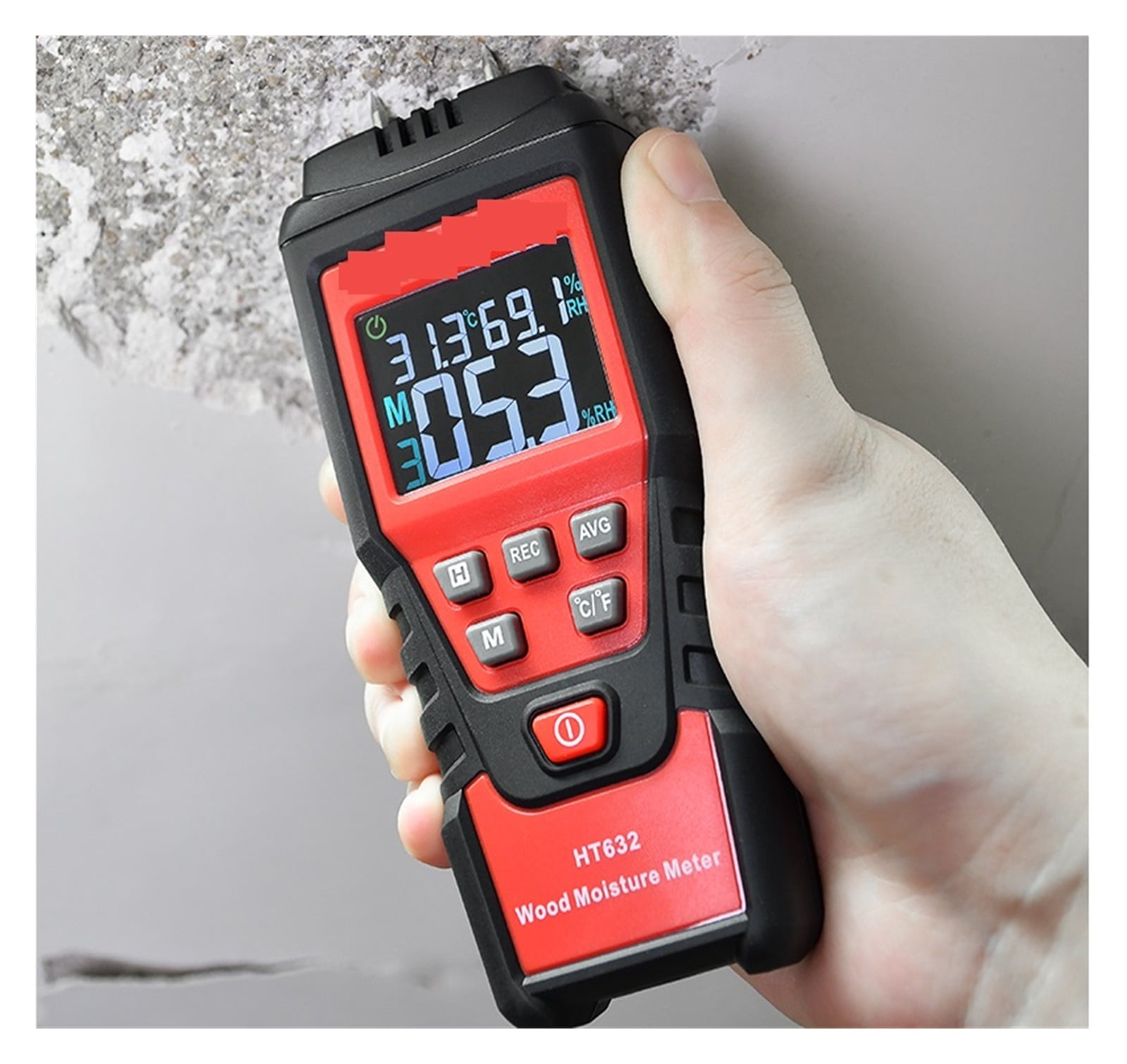 HT632 Wood Moisture Meter Wall Water Tester Digital Humidity Meter Two ...