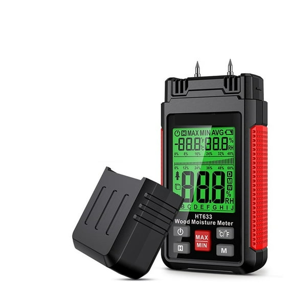 HT633 Digital Moisture Meter Wood Humidity Tester Hygrometer 0~57% ...
