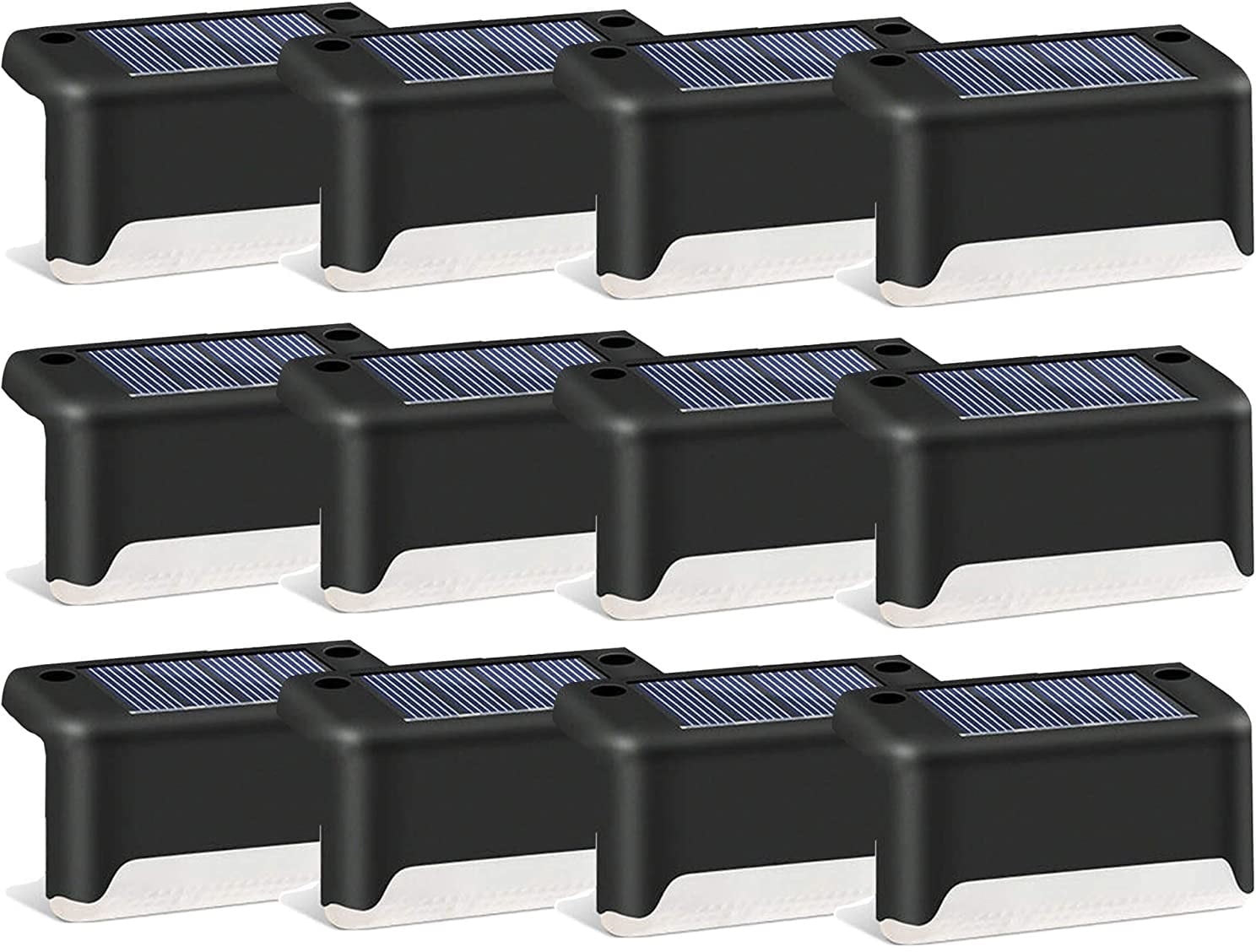 HTB Solar Deck Lights Outdoor, 12 Pack Solar Step Lights Waterproof LED ...