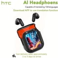 HTC NE20 AI Translation TWS Earbuds with HD LED Touch Screen, Bluetooth ...