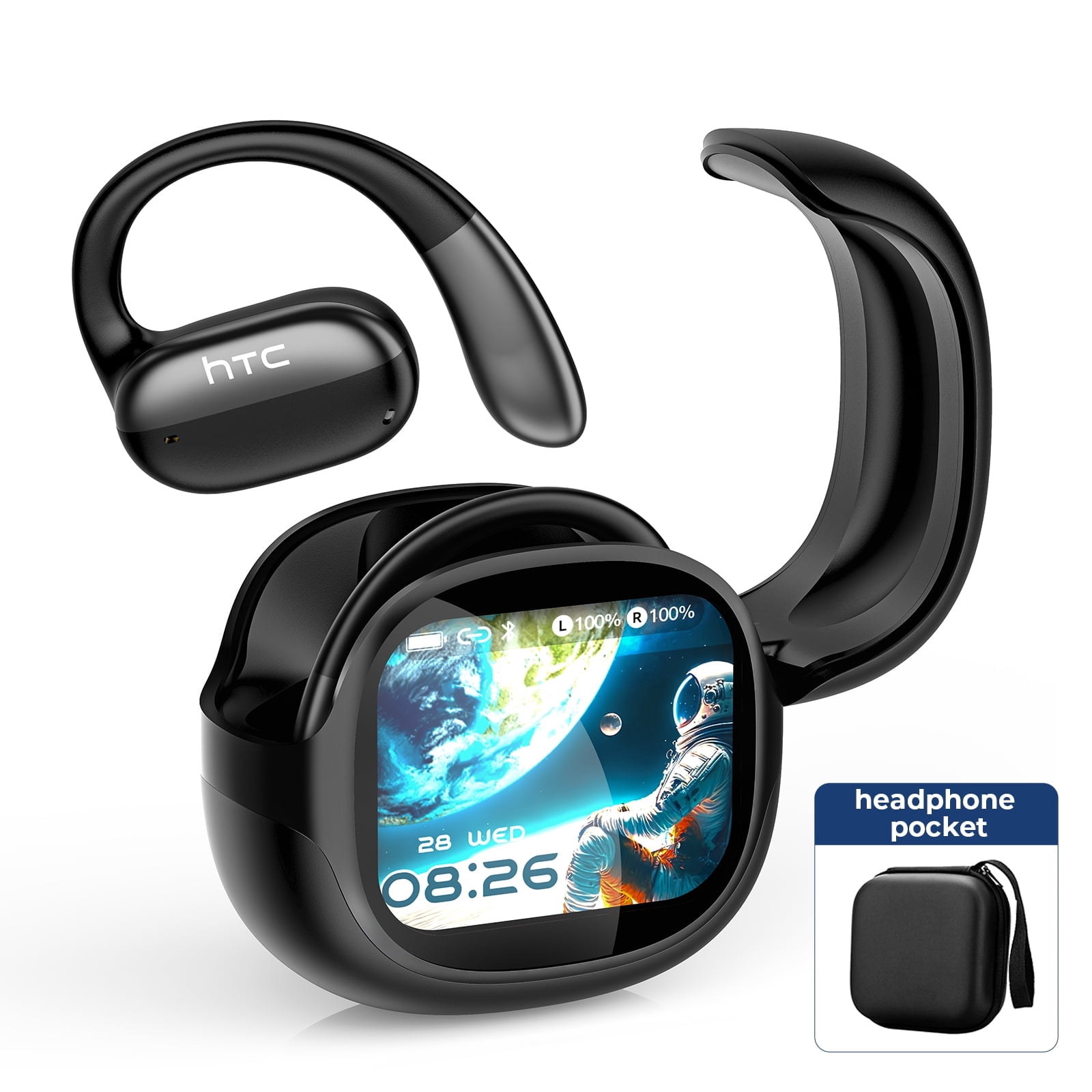 HTC NE58 Wireless Bluetooth 6.0 Open Ear Earbuds, AI Translator, Noise ...