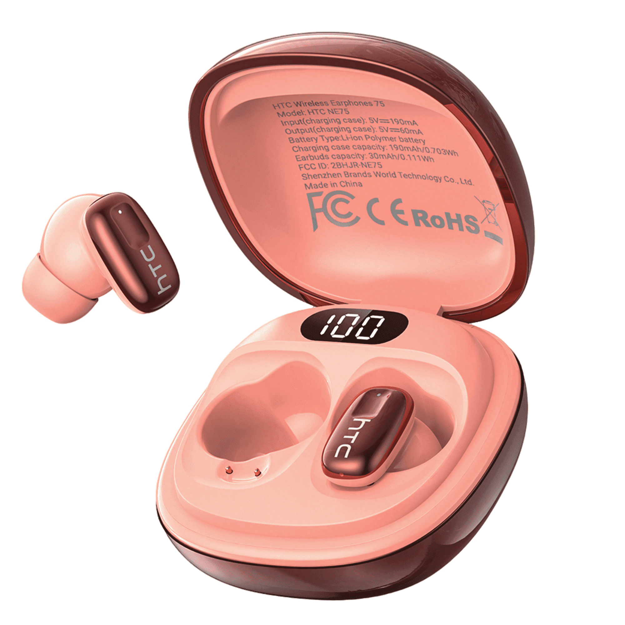 HTC NE75 Wireless Earbuds AI Translation Earbuds 135 Languages ...
