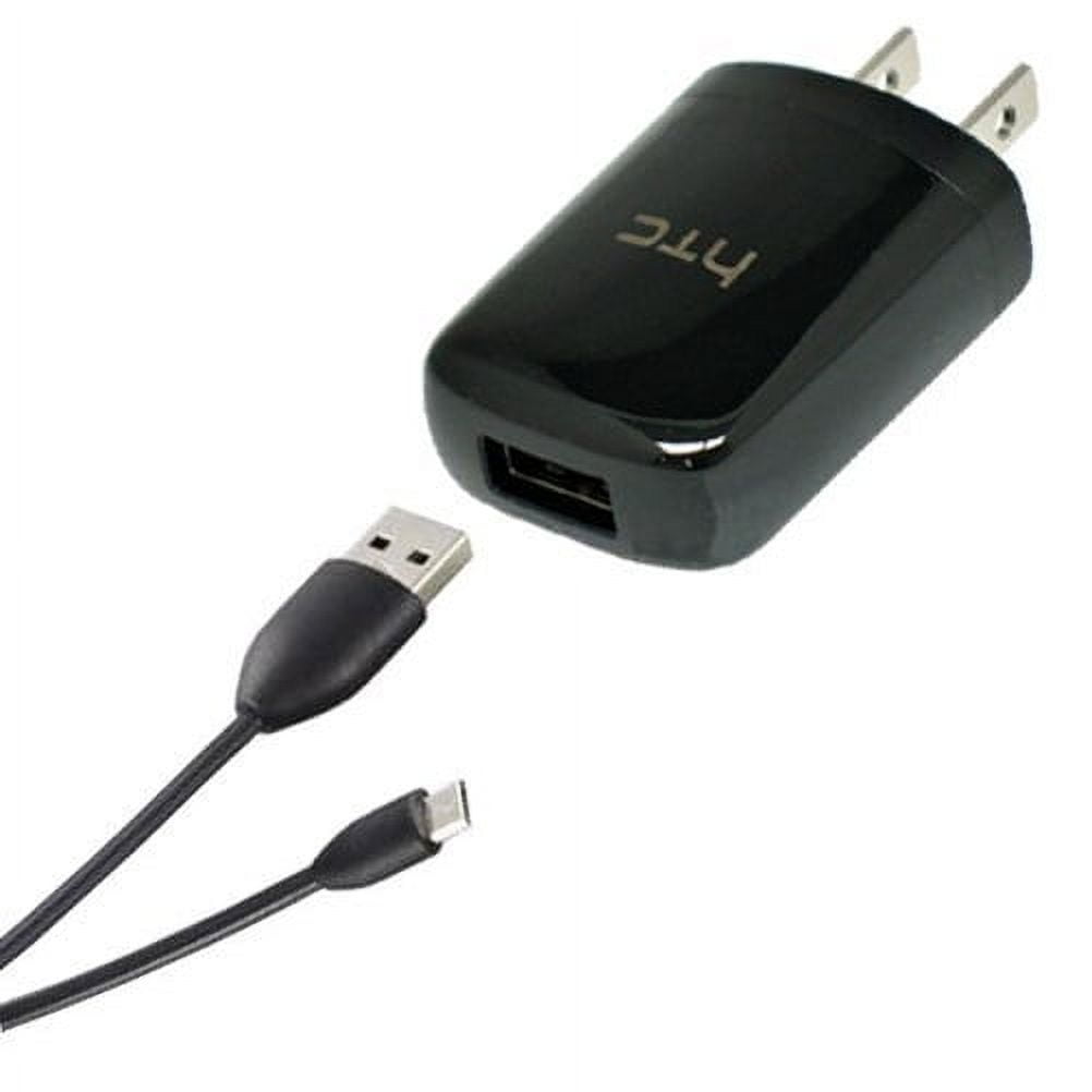 HTC OEM 2-in-1 Home Wall AC Charger USB Adapter Cable MicroUSB Power ...