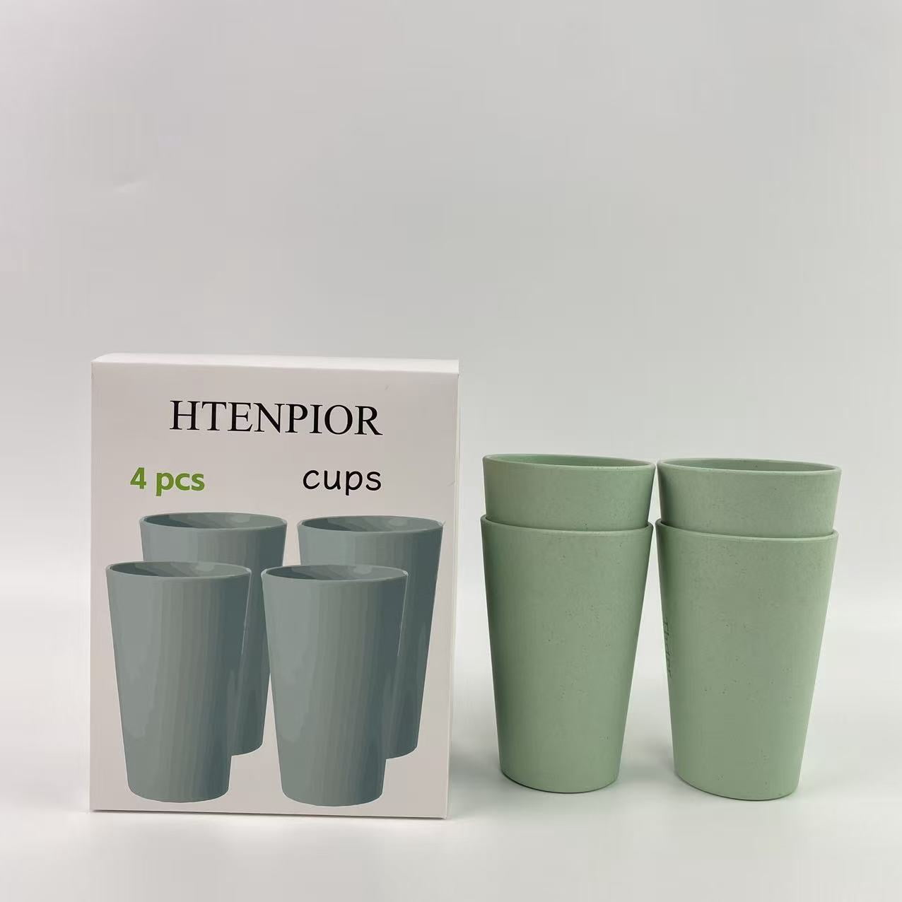 HTENPIOR Cups,Wheat Straw Cups, 4 Pcs 20 ozUnbreakable Drinking Cups ...