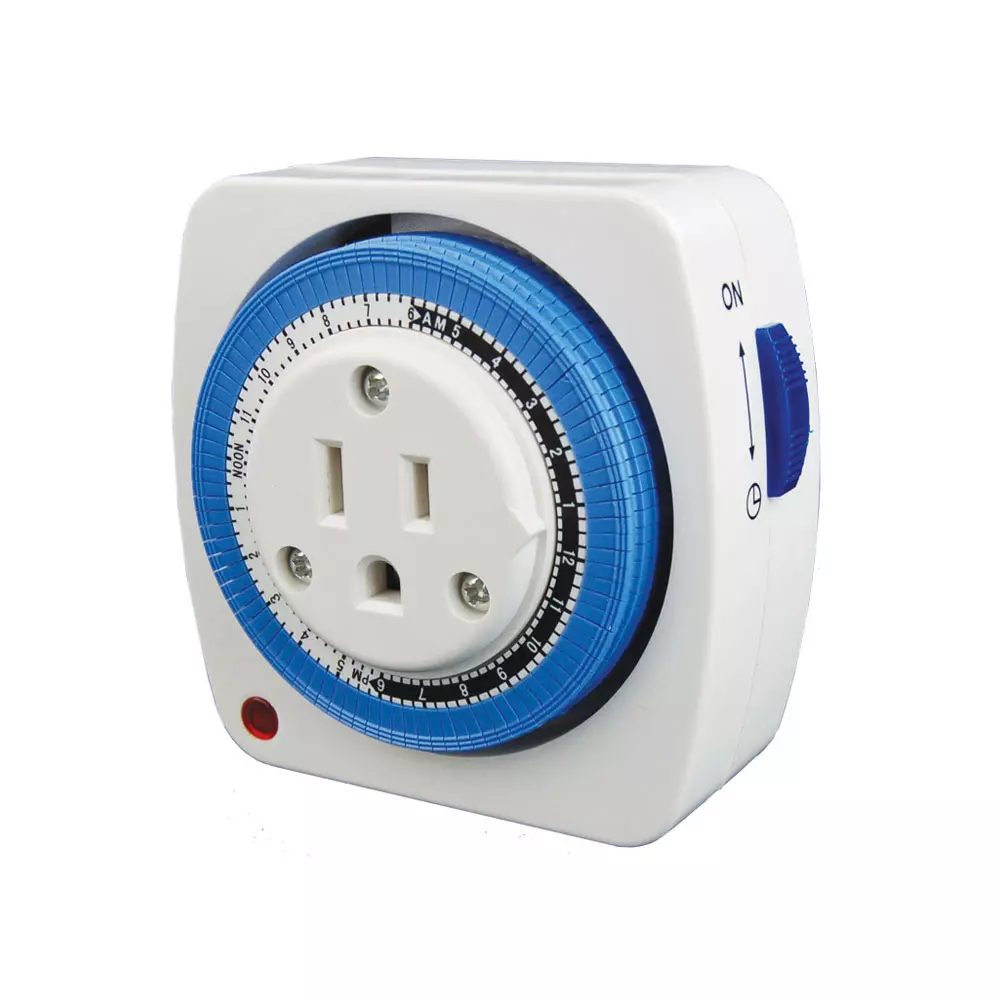 HTGSupply Single Outlet 120-Volt Mechanical Timer, 24-Hour Programmable ...
