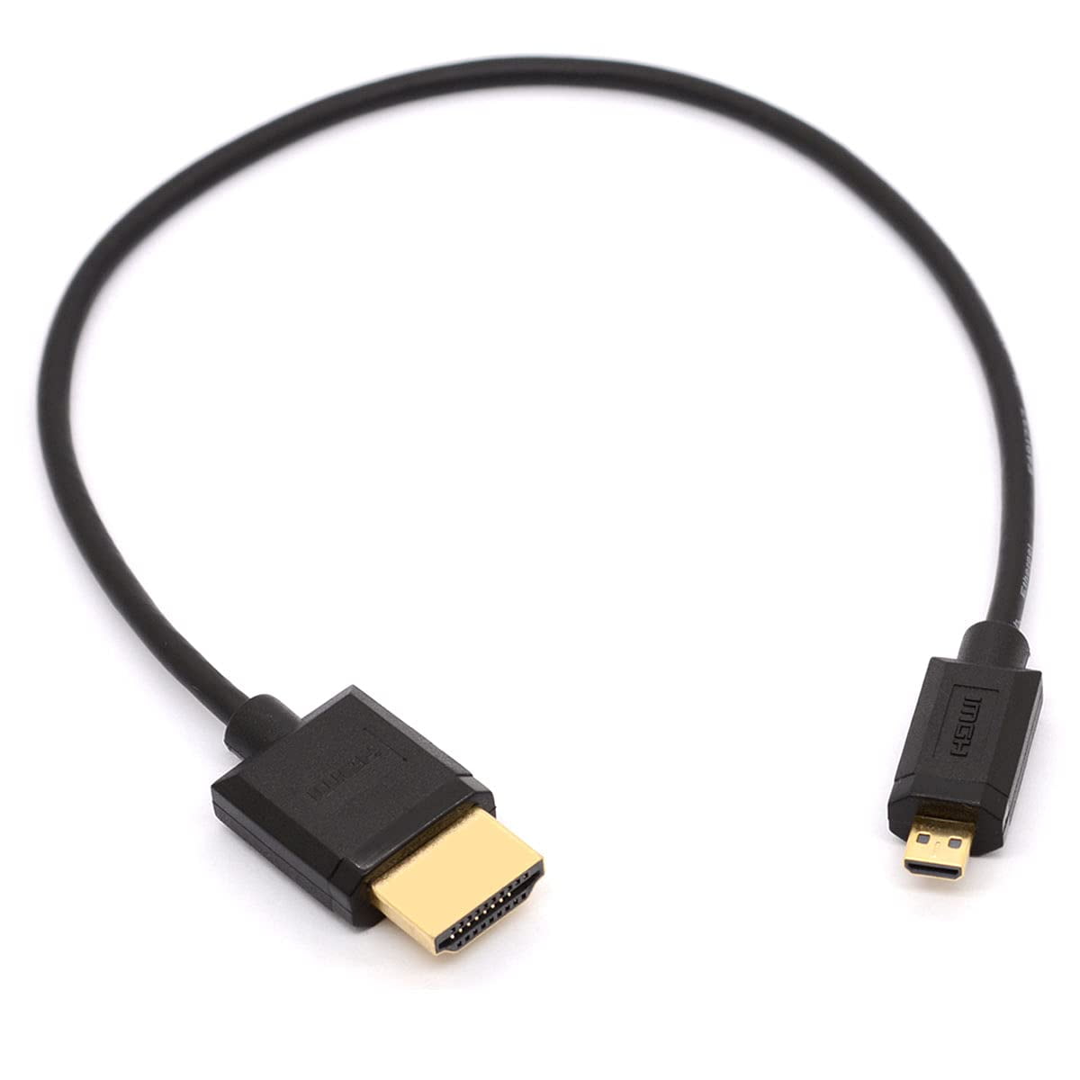 HTGuoji Micro HDMI to HDMI Cable Adapter Support Ethernet 4K 3D Audio ...