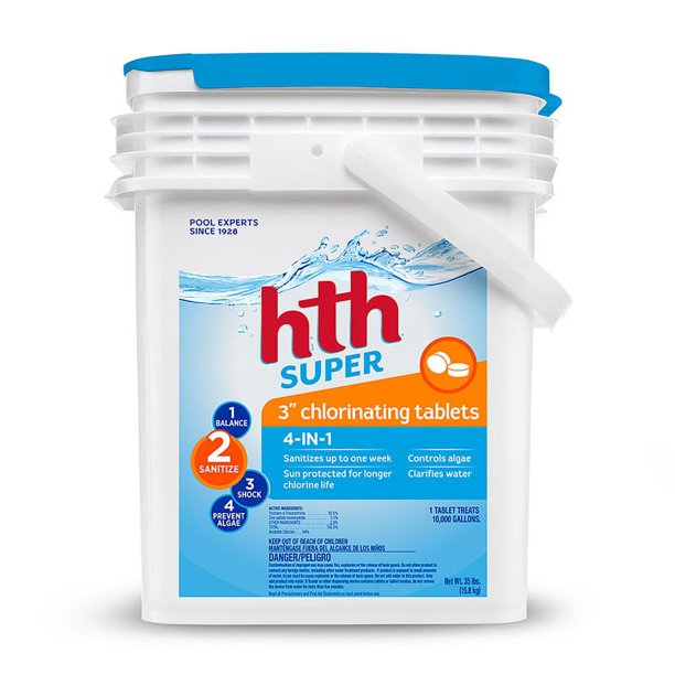 HTH 42014 3" Super Chlorinating Tablets, 35 lb. - Walmart Business Supplies