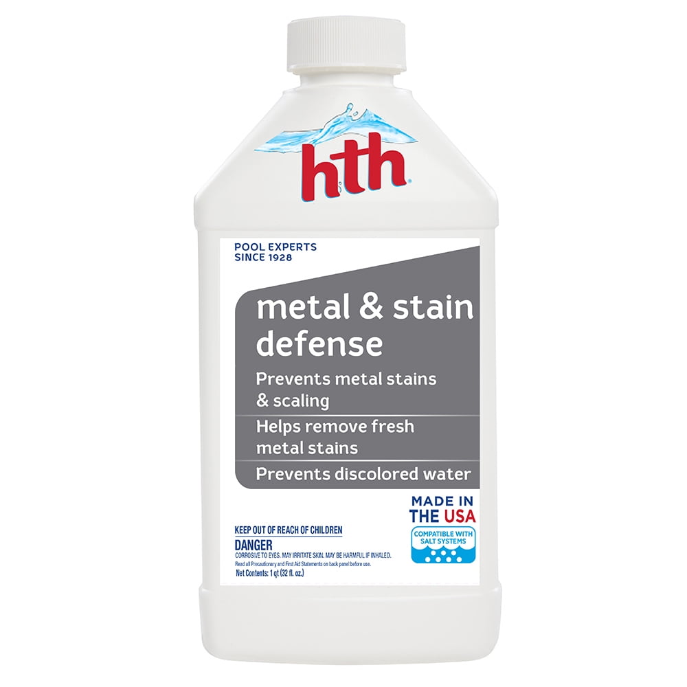HTH 32oz Metal and Stain Defense Swimming Pool Clarifier, Cloudy Water ...