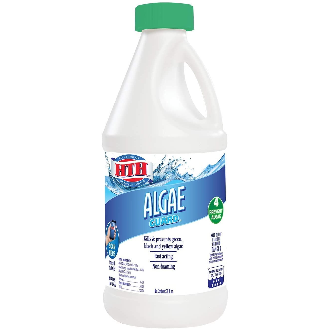 HTH 67037 Algae Guard Swimming Pool Algaecide Cleanser 38 fl oz ...