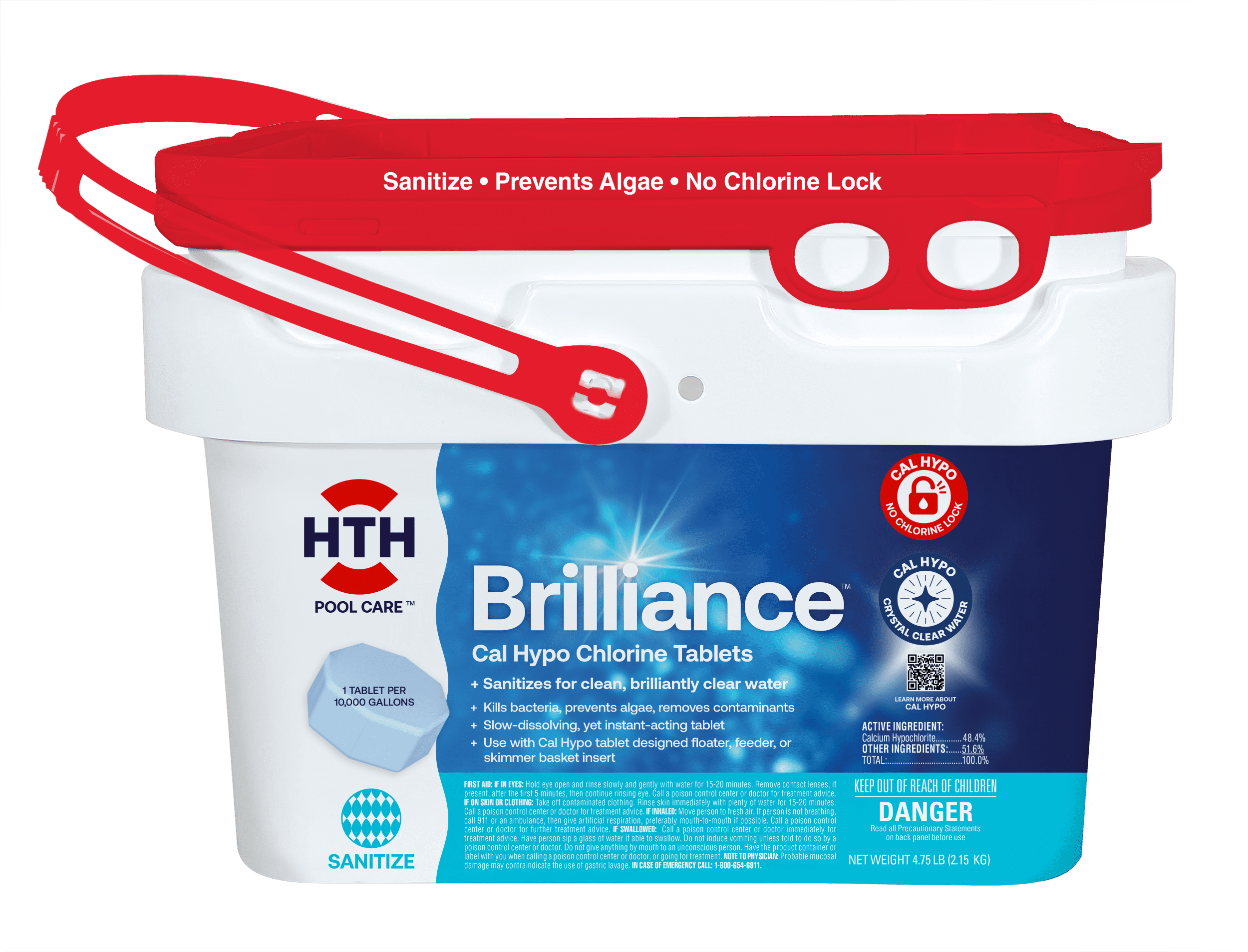 HTH Brilliance Cal Hypo Chlorine Tablets for Swimming Pools, Chlorine ...