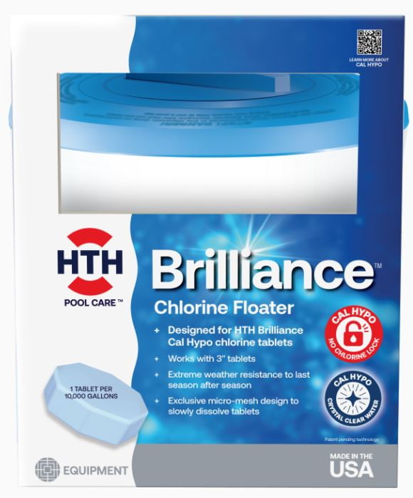 HTH Brilliance Chlorine Floater, Holds 4 Brilliance Tabs, Holds 5 3 ...