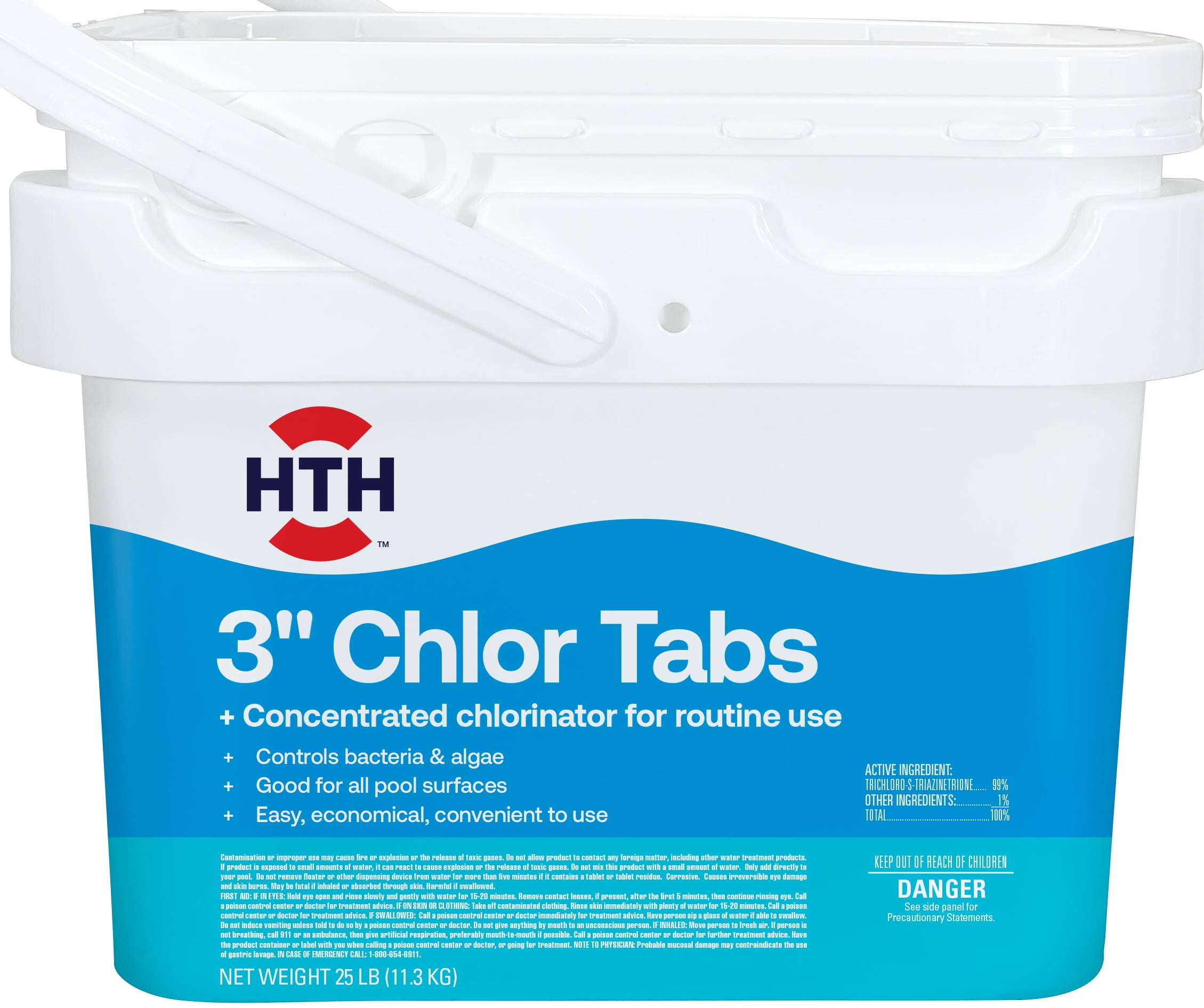 HTH Pool Care 3" Chlor Tabs for Swimming Pools, Tablets, Chlorine Pool ...