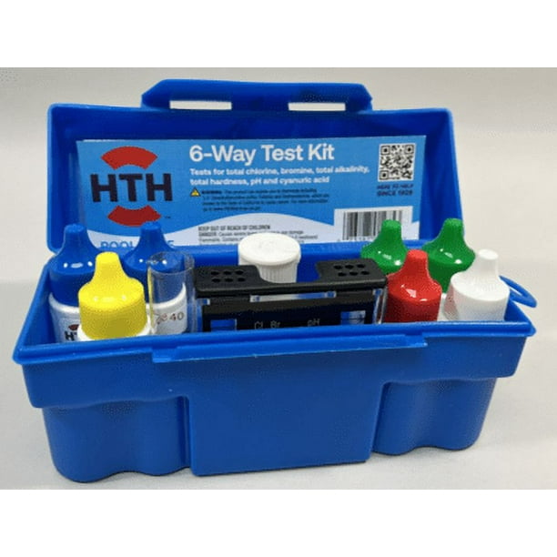 HTH Pool Care 6-Way Test Kit for Swimming Pools, 100 Tests, 1lb ...