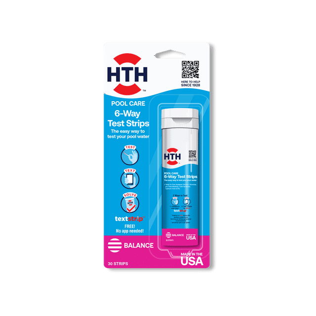 HTH Pool Care, 6-Way Test Strips for Swimming Pool and Spa Water ...