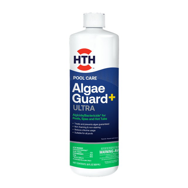 HTH Pool Care Algae Guard +Ultra for Swimming Pools, Liquid, 28oz ...
