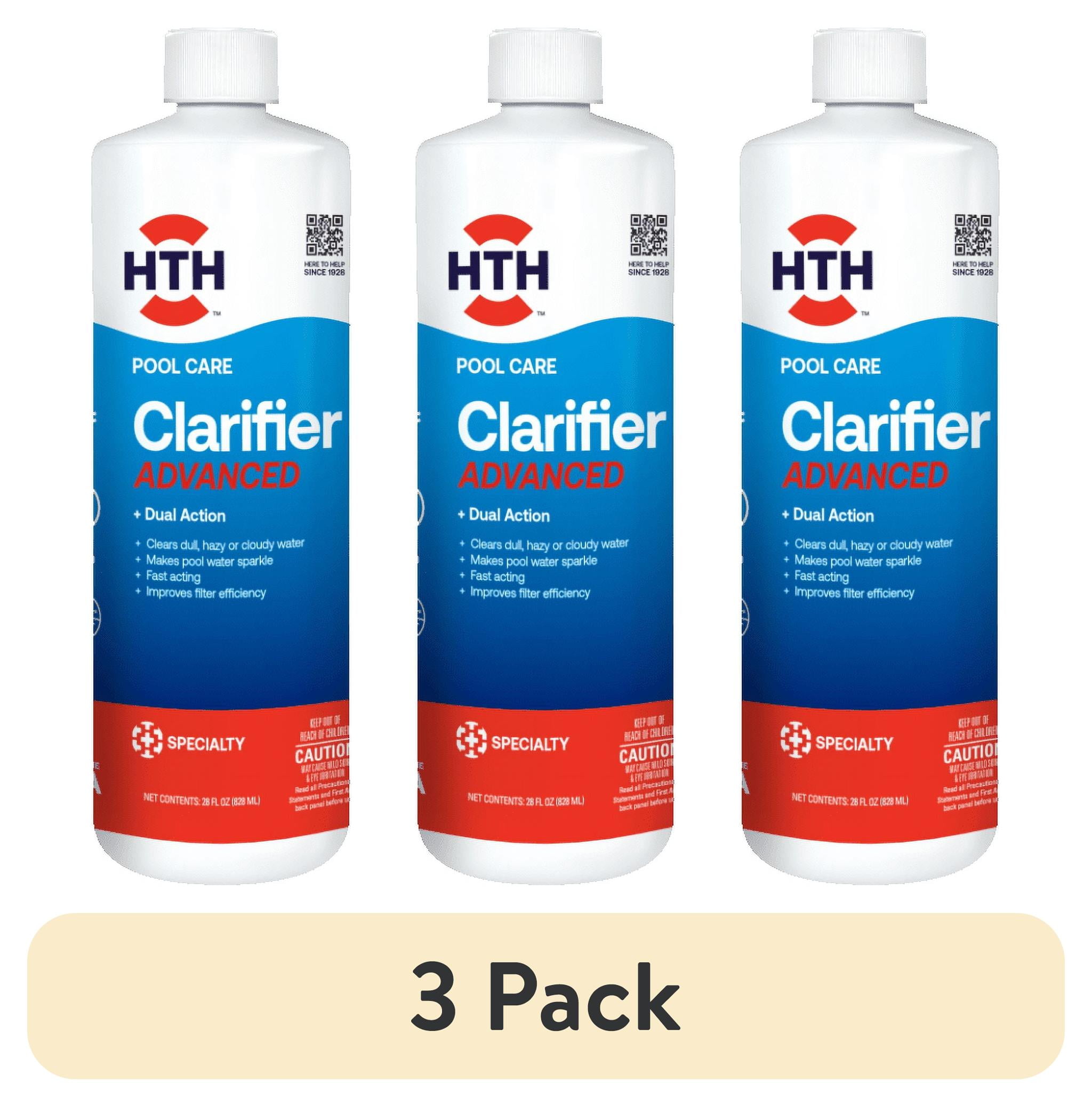 (3 pack) HTH Pool Care Clarifier Advanced for Swimming Pools, Liquid ...