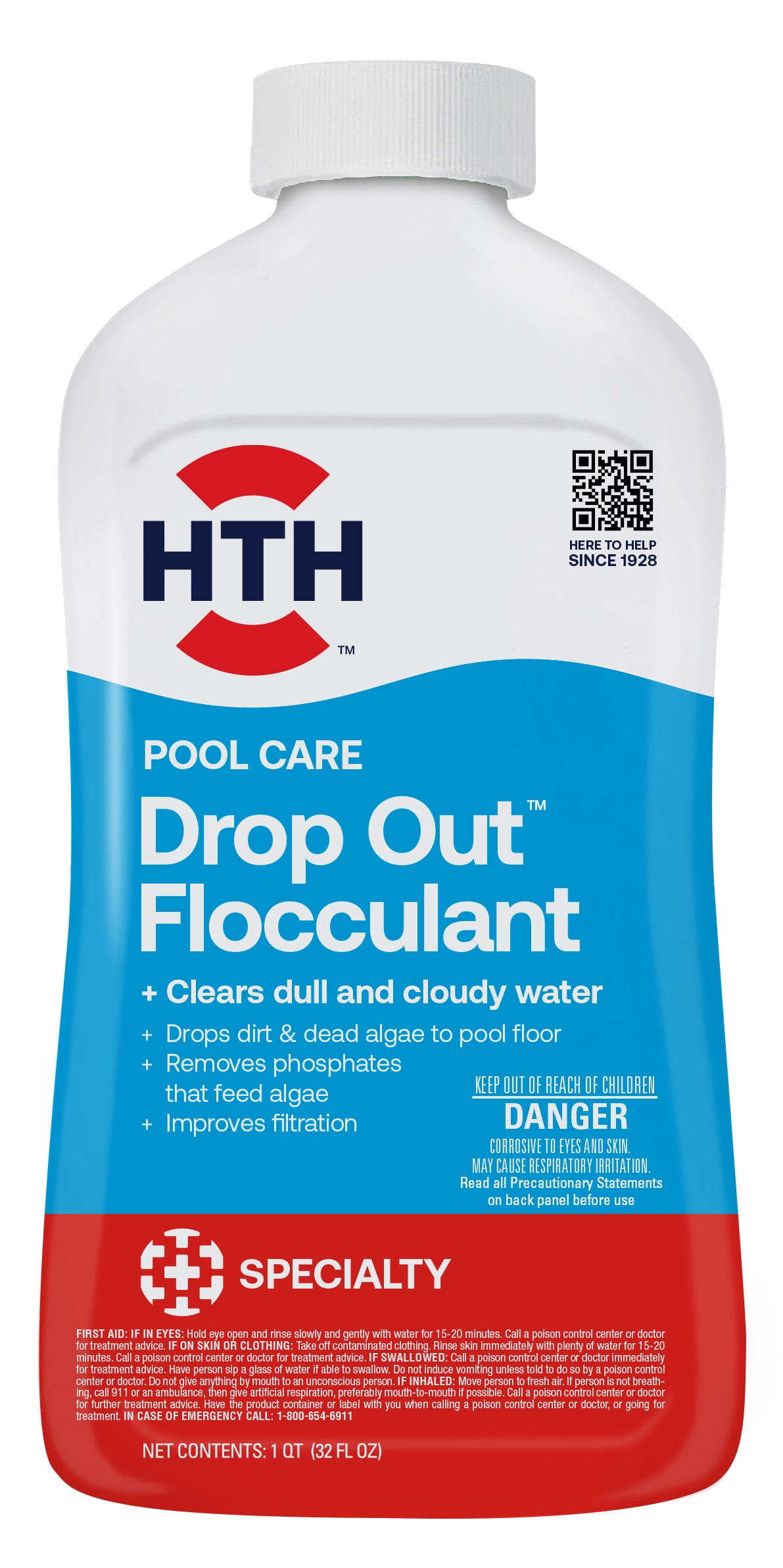 HTH Pool Care Chemical Clarifier Water Treatment, Clears Dull & Cloudy ...