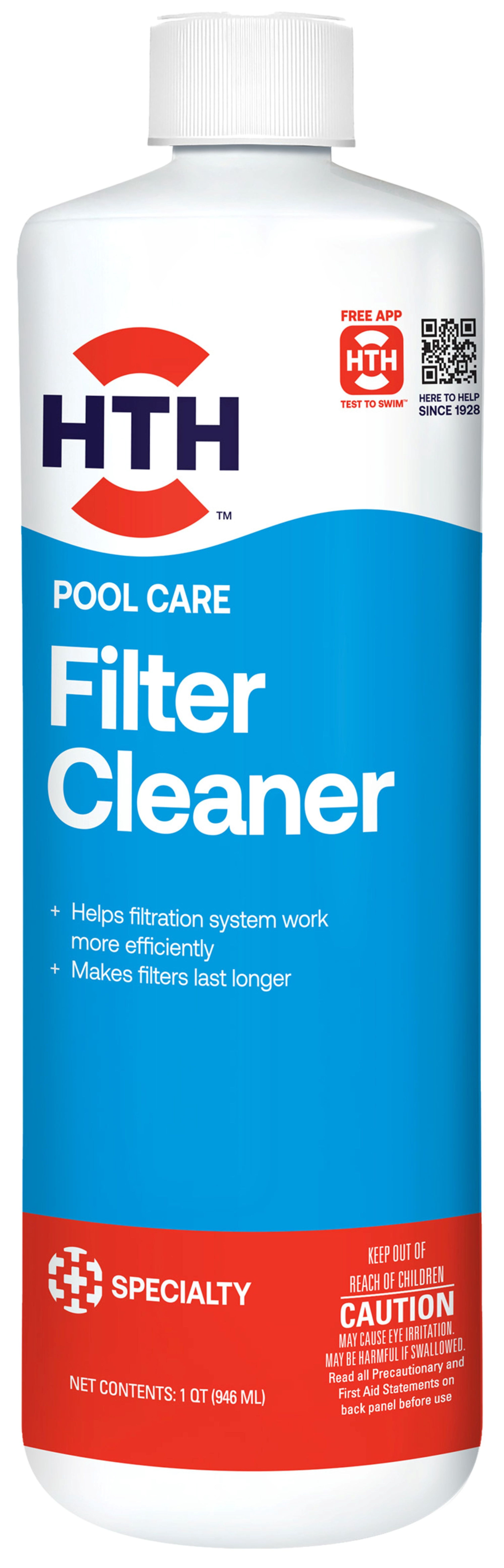 HTH Pool Care Filter Cleaner Liquid 1Qt for Swimming Pool Filters ...