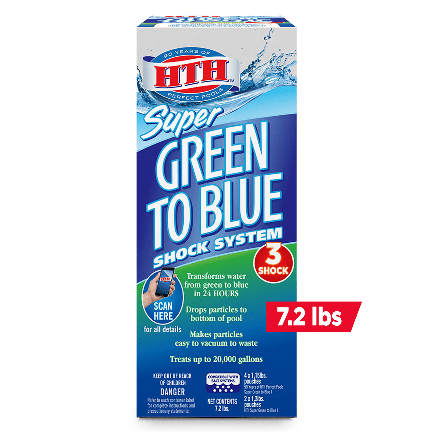 HTH Pool Care Green to Blue Advanced Shock System for Swimming Pools, 7 ...