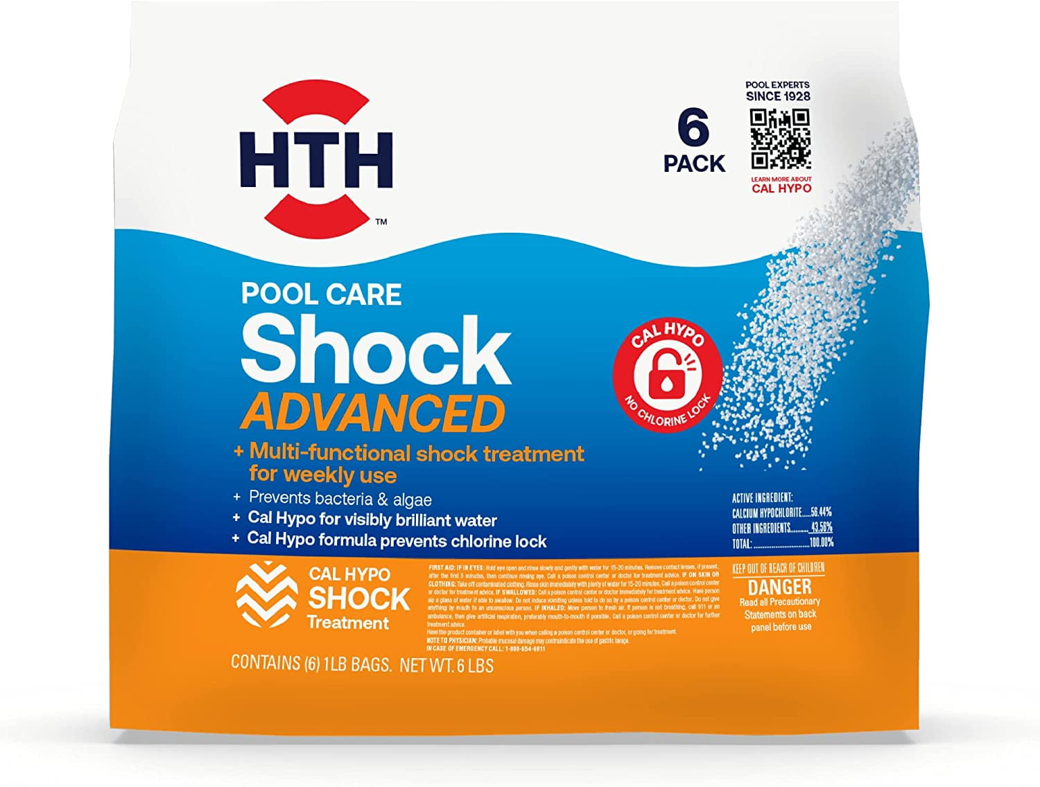 HTH Pool Care Shock Advanced, Instantly Works, Prevents Bacteria ...