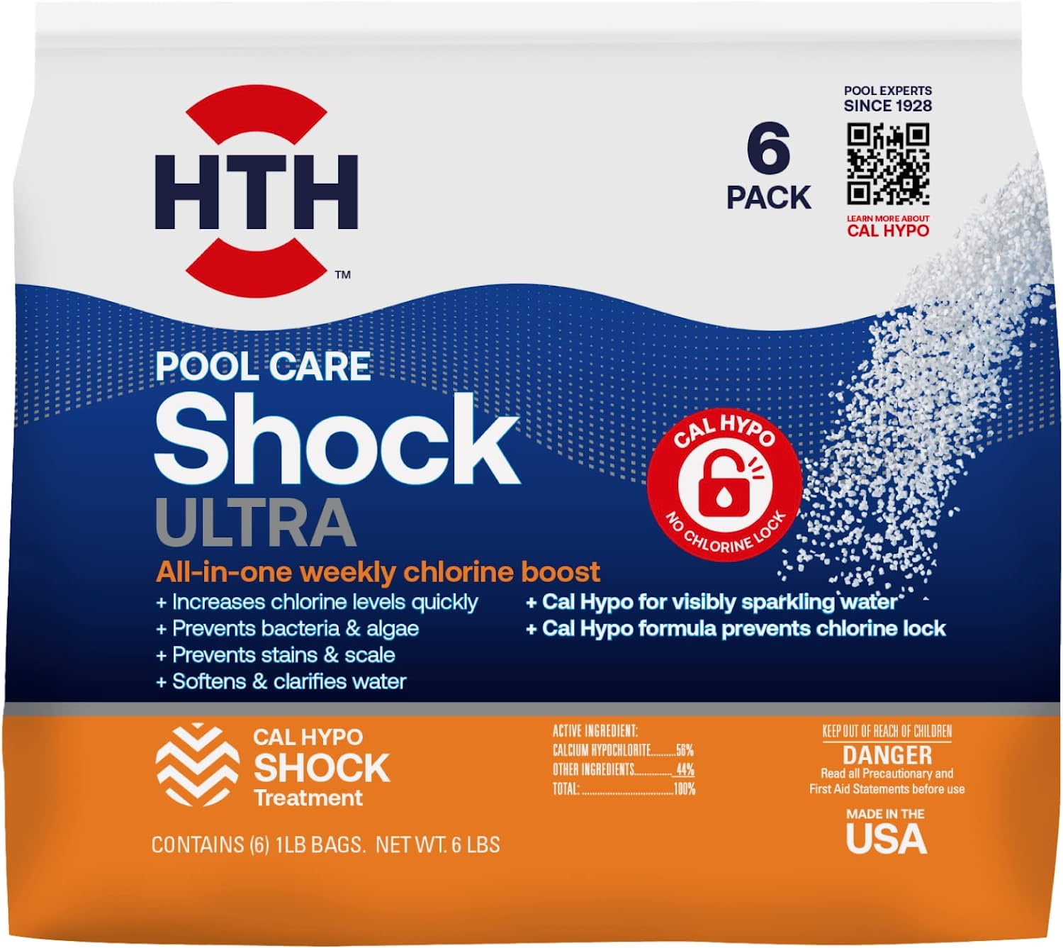 HTH Ultra Pool Care Shock, Chlorine & Algaecide, Cal Hypo Formula ...