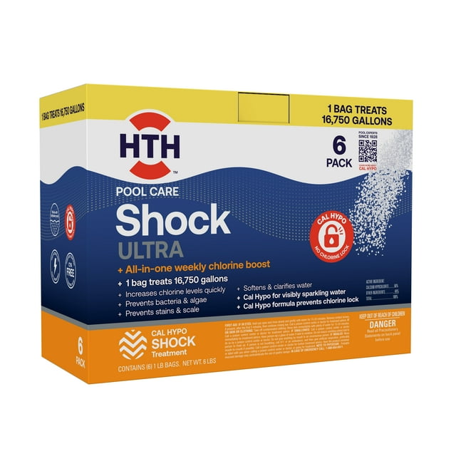 HTH Pool Care Shock Ultra for Swimming Pools, Granules, 6 Pack, 1 lb ...