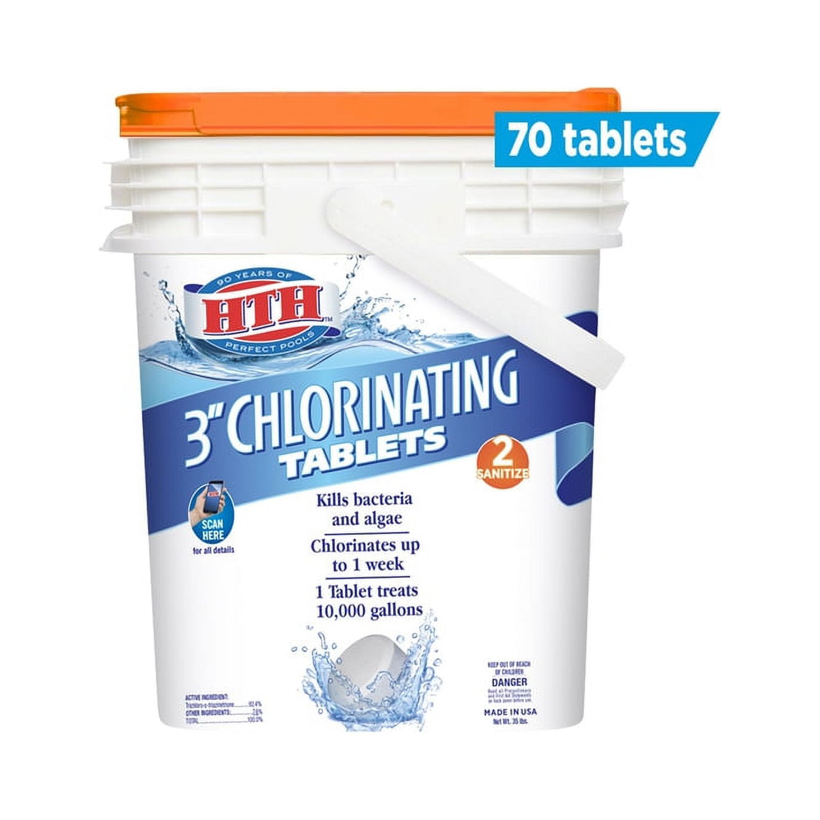 HTH Pool Care Tablet Chlorinating Chemicals 35 lb - Walmart.com