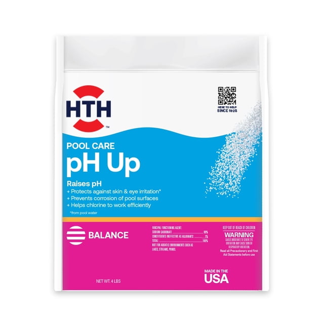 HTH Pool Care pH Up, 4 lbs Powder Chemical for Swimming Pool ...