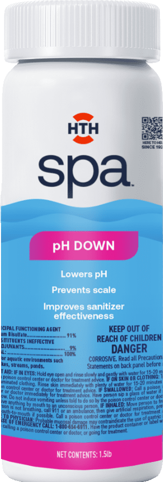 HTH Spa Care pH Down, Lowers pH for Spas & Hot Tubs, Powder, 2.5lb ...