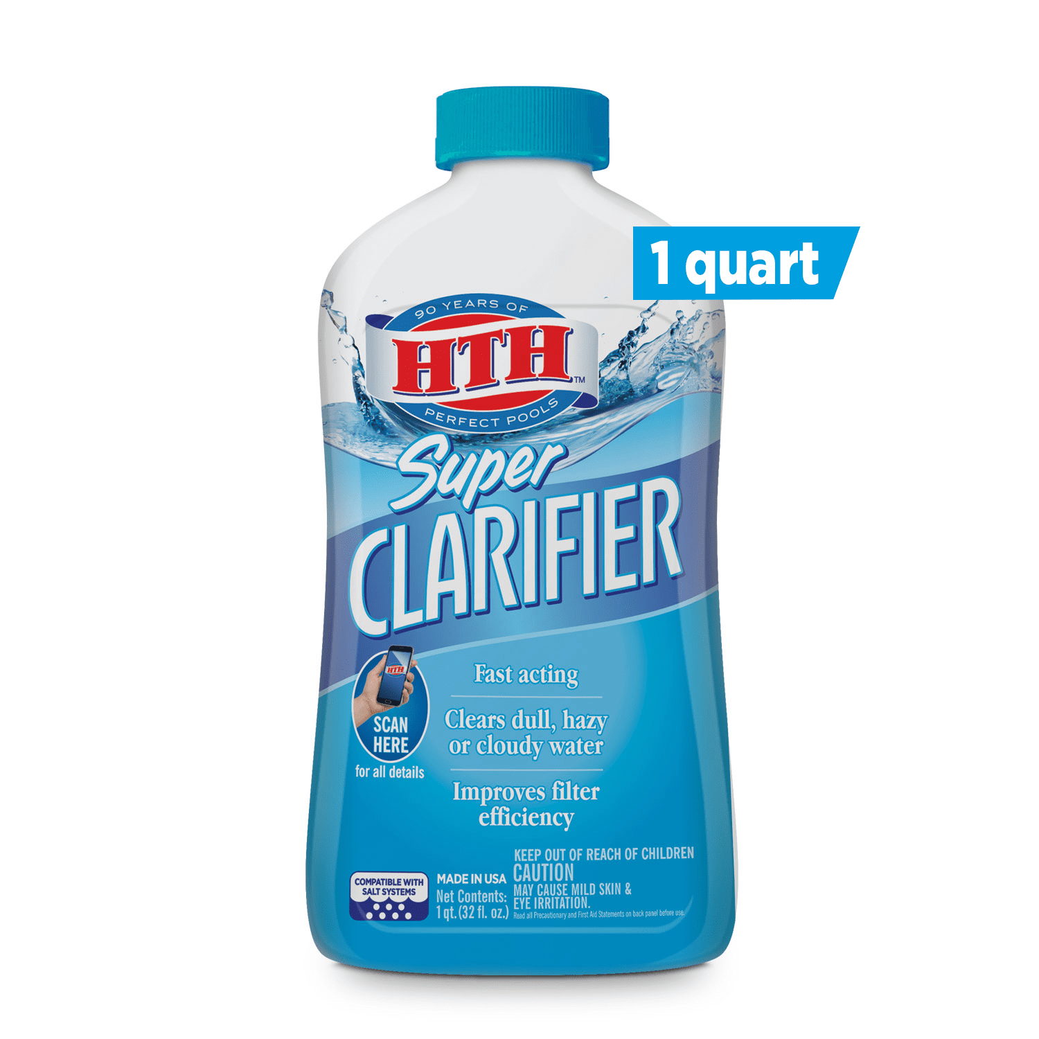 HTH Super Clarifier Swim Care, Shock Treatment for Clearing Cloudy Pool ...