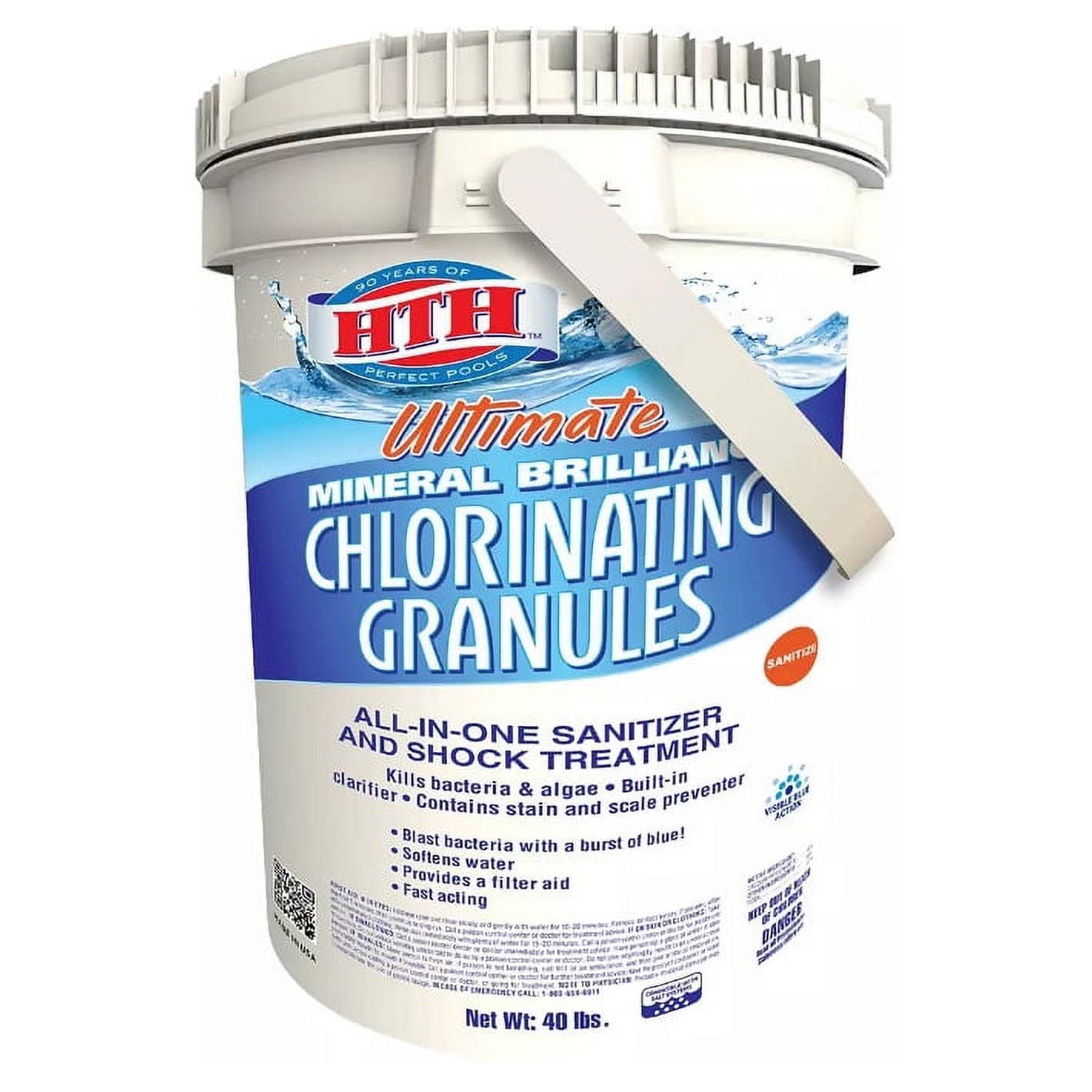 HTH Ultimate Chlorinating Granules, 40 lbs - All-in-One Pool Chlorine ...