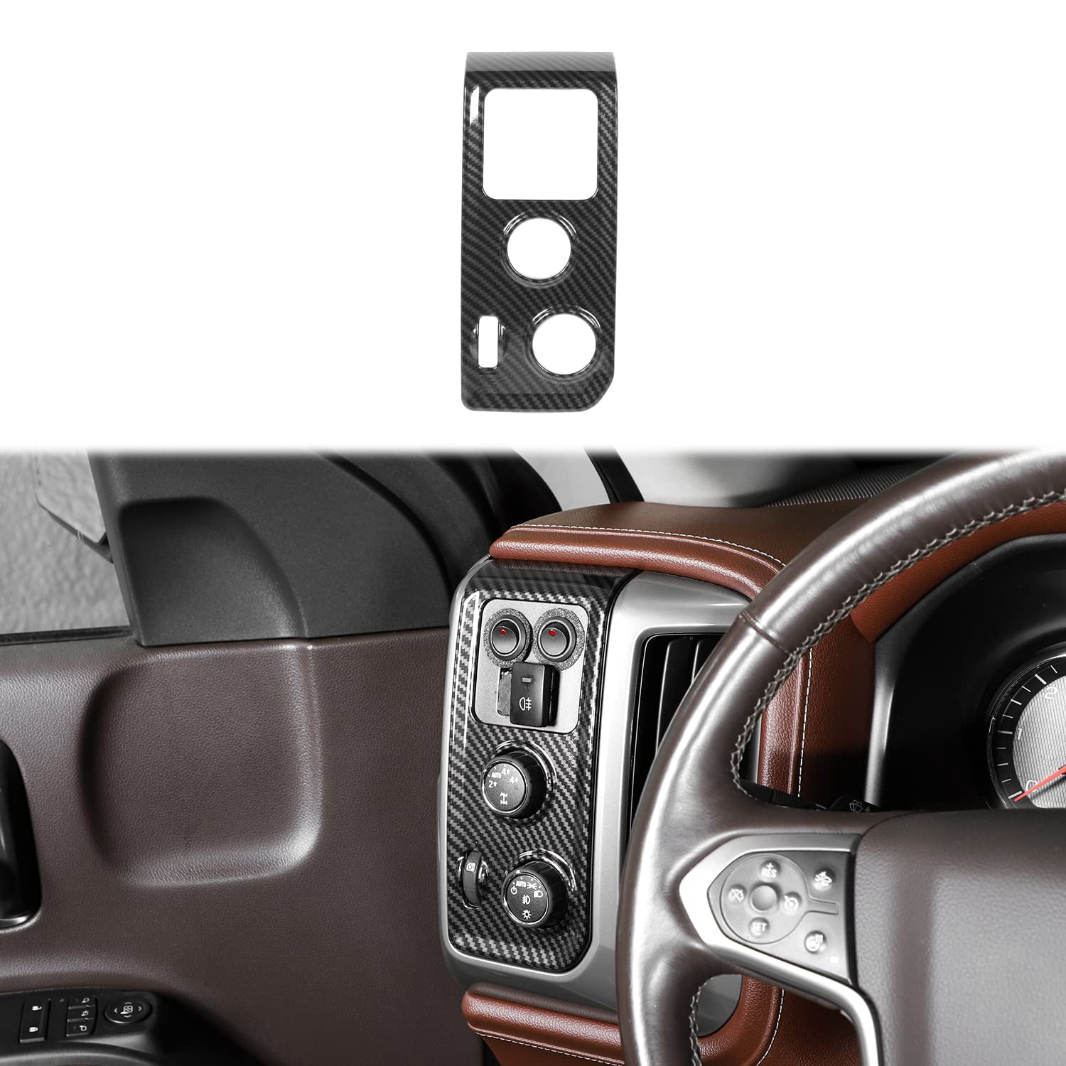 HTHE Carbon Fiber Car OIF8 Headlight Switch Button Frame Cover Trim ...