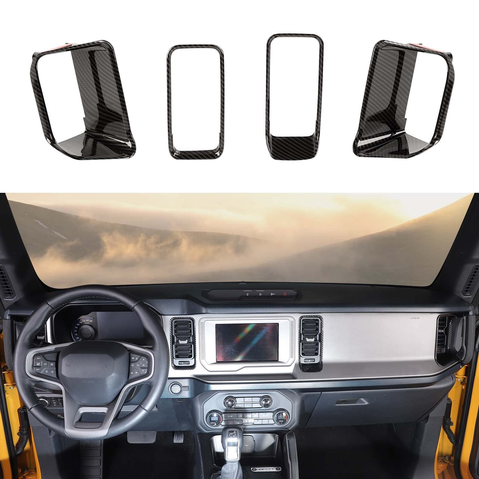 HTHE for Ford Bronco CM31 Center Console Dash Air Vent Side Ring Cover Compatible with Ford ...