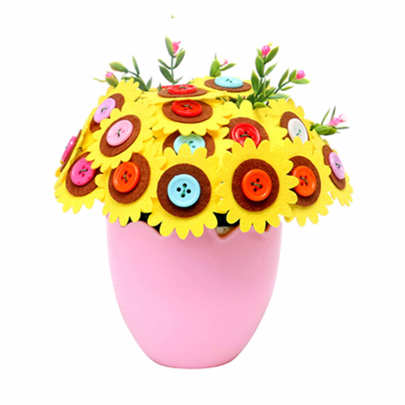 HTHJSCO Flower Pots Button Bouquet Diy Children'S Handmade Material Bag ...