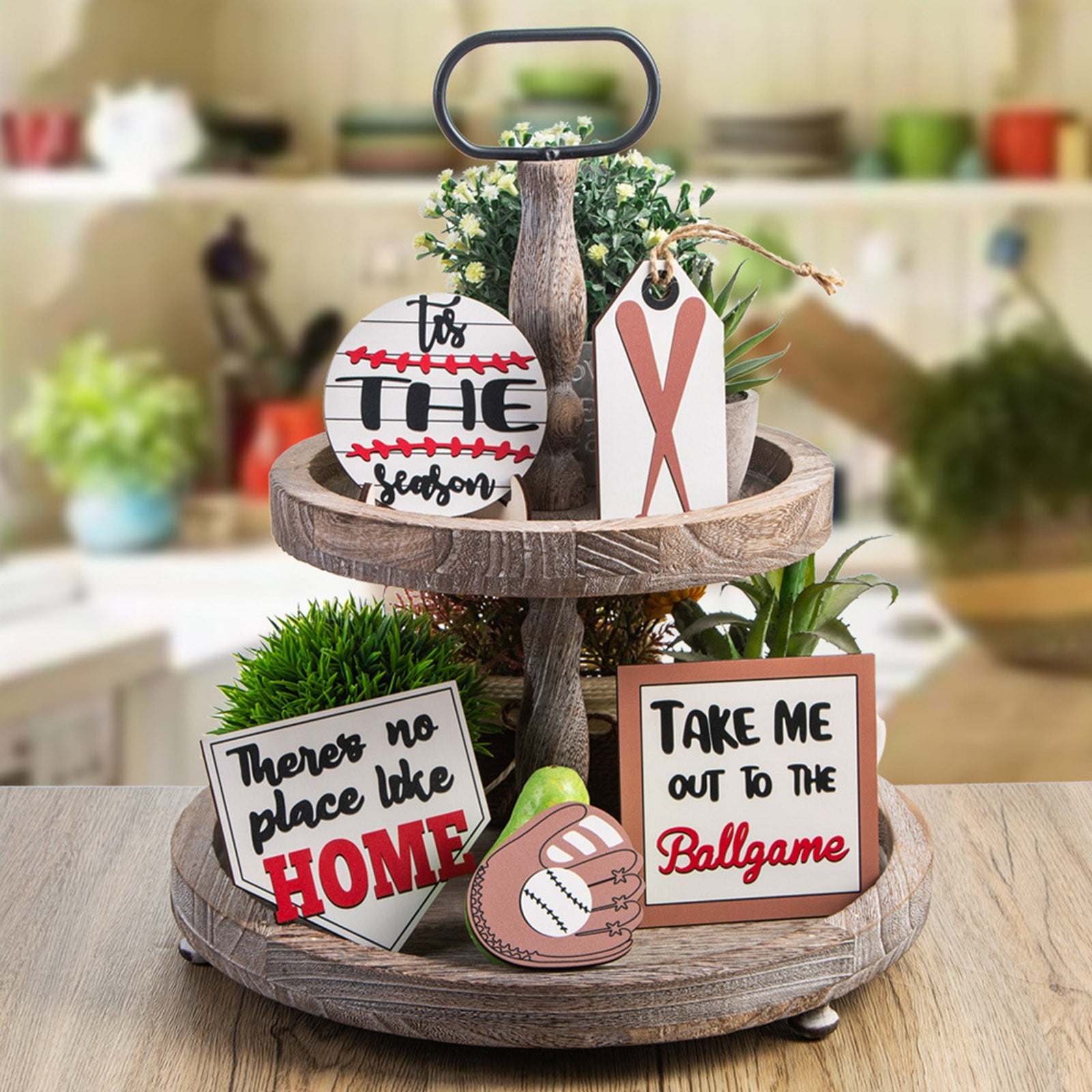 HTHJSCO Tray Decoration American Baseball Sports Set Layered Pallet ...