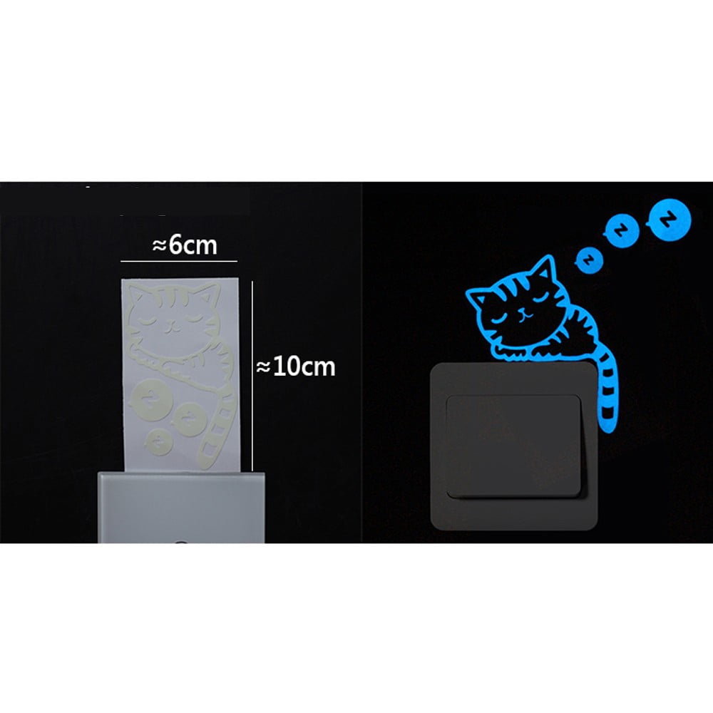 HTHJSCO Wall stickers Cute Cartoon Switch Luminous Sticker Fluorescent ...