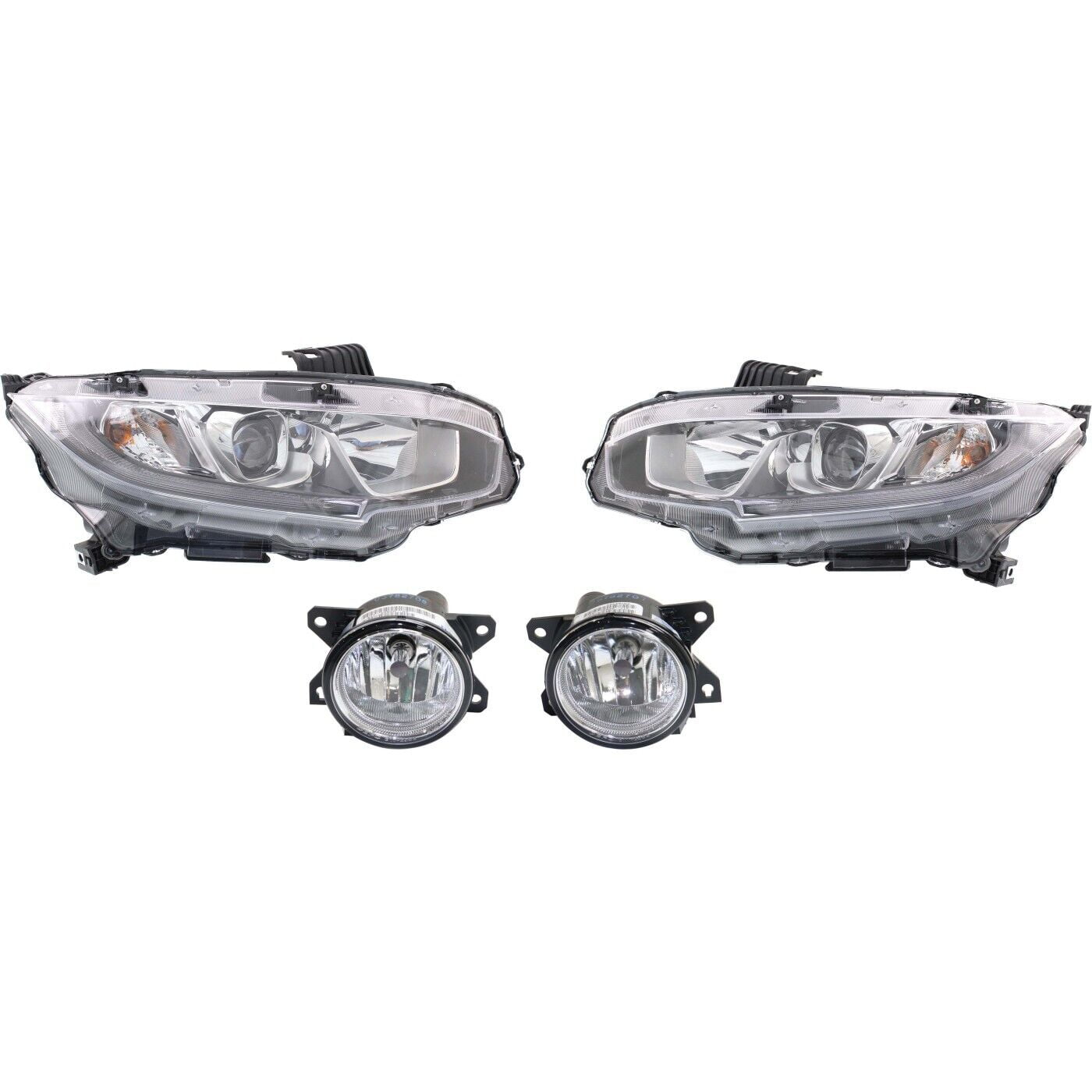 HTHY Headlight Kit For 2016-2020 Honda Civic Driver And Passenger Side ...