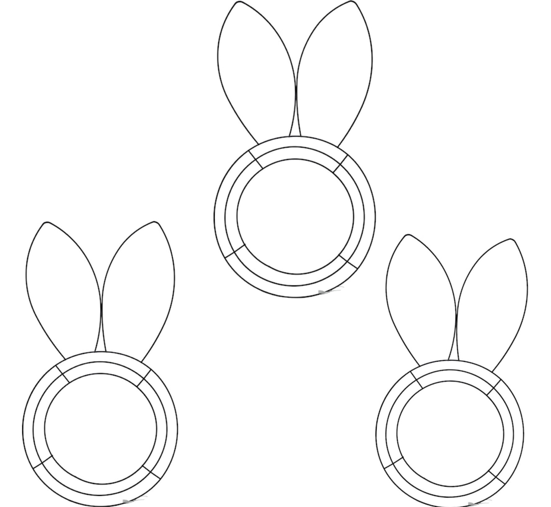 HTL Easter Bunny Rabbit Ears Shaped Metal Wire Wreath Forms Frame, 17 ...