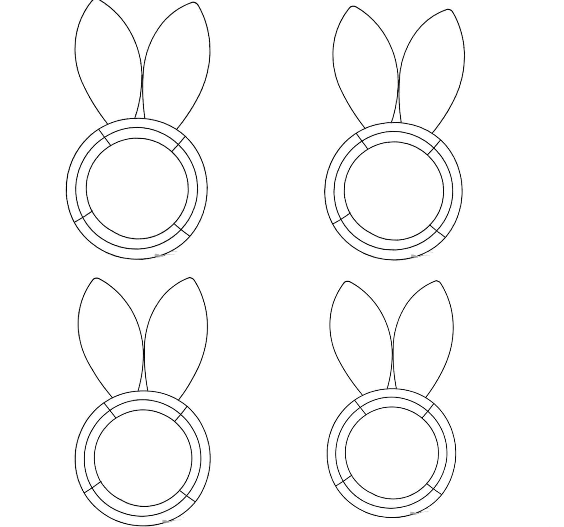 HTL Easter Bunny Rabbit Ears Shaped Metal Wire Wreath Forms Frame, 17 ...