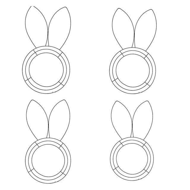 HTL Easter Bunny Rabbit Ears Shaped Metal Wire Wreath Forms Frame, 17 ...