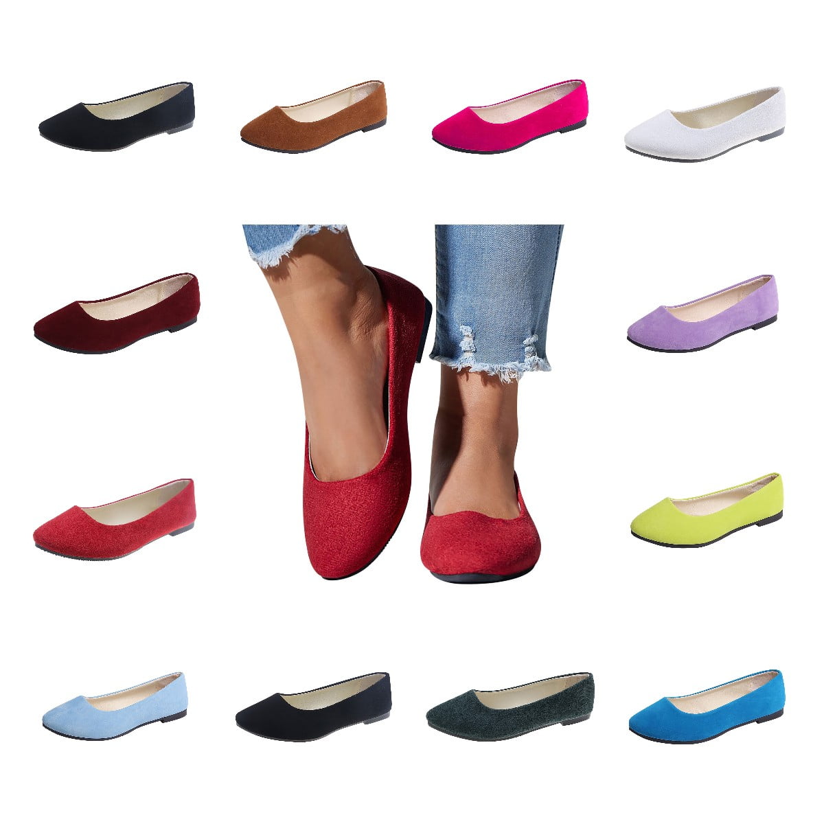 HTNBO Flat Shoes for Women, Comfortable Pointed Toe Flats, Breathable ...