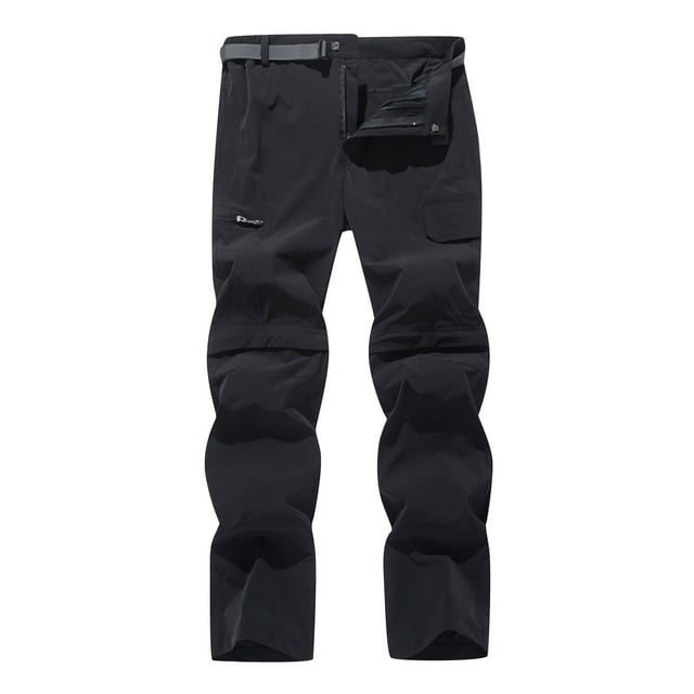 HTNBO Men Casual Plus Size Cargo Pants with Zipper Removable Legs Quick ...